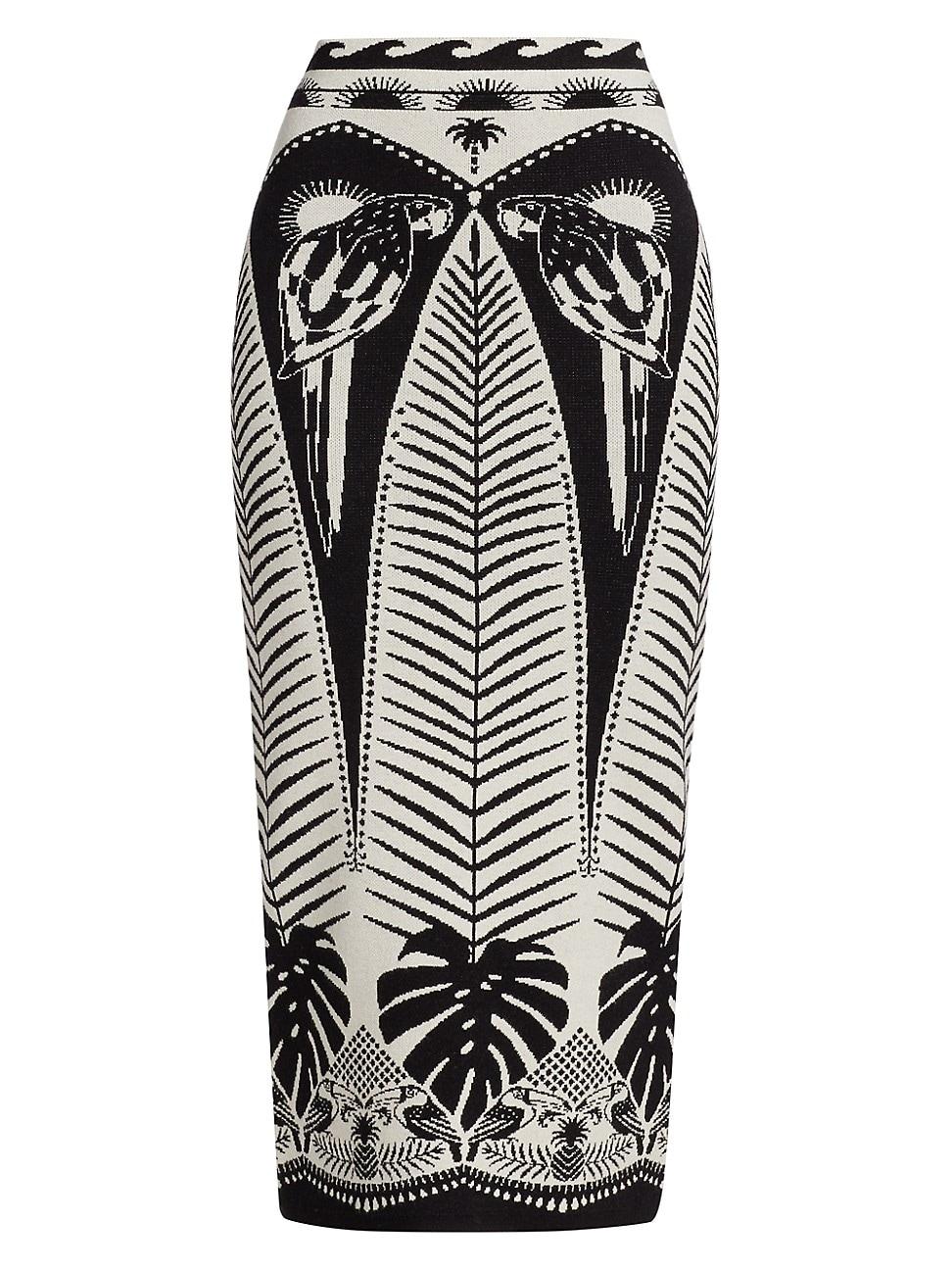 FARM Rio Macaw Elegance Knit Midi-skirt in Black | Lyst FARM Rio Macaw Elegance Knit Midi-skirt in Black | Lyst