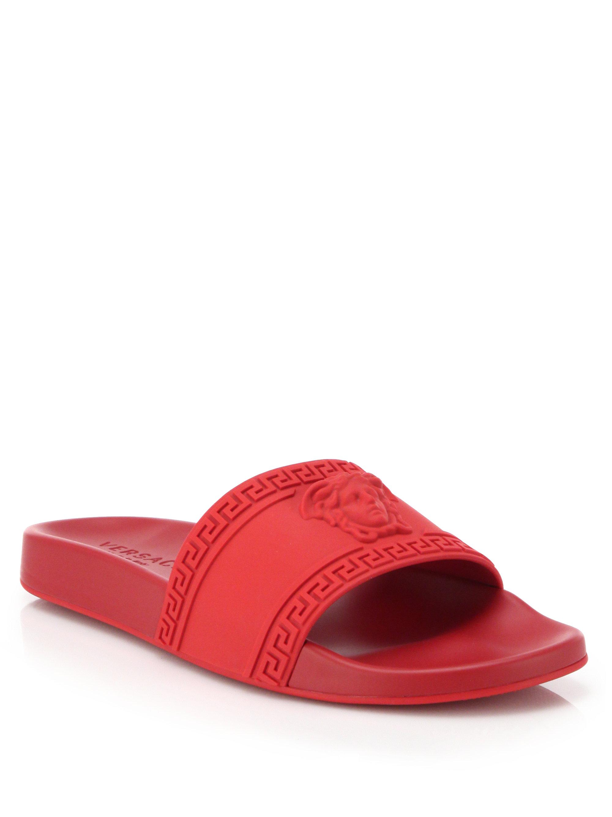 Versace Medusa-Head PVC Slides in Red for Men - Save 49% - Lyst