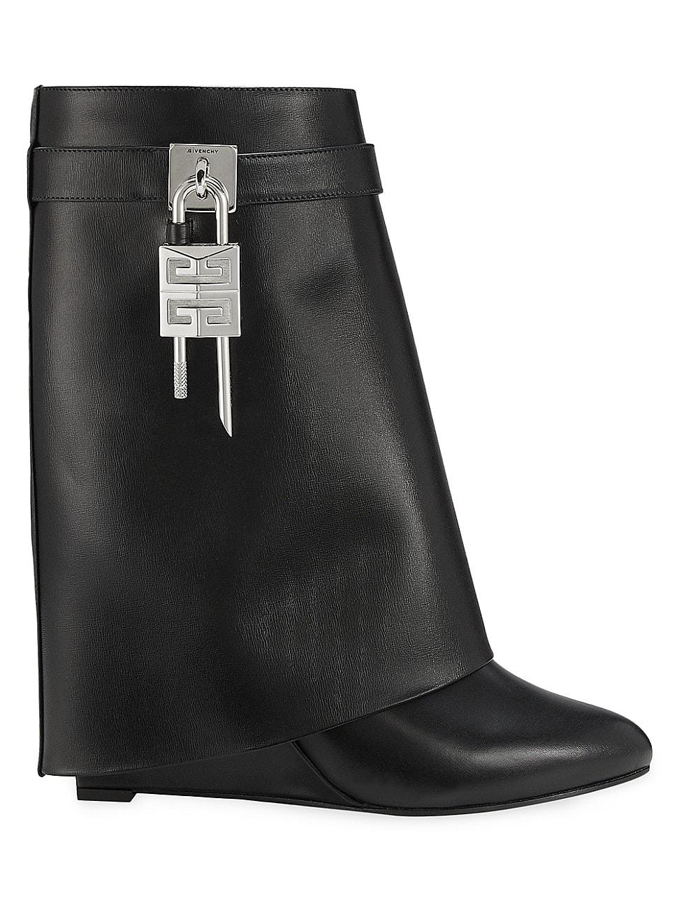 Givenchy Shark Lock Ankle Boots In Leather in Black | Lyst