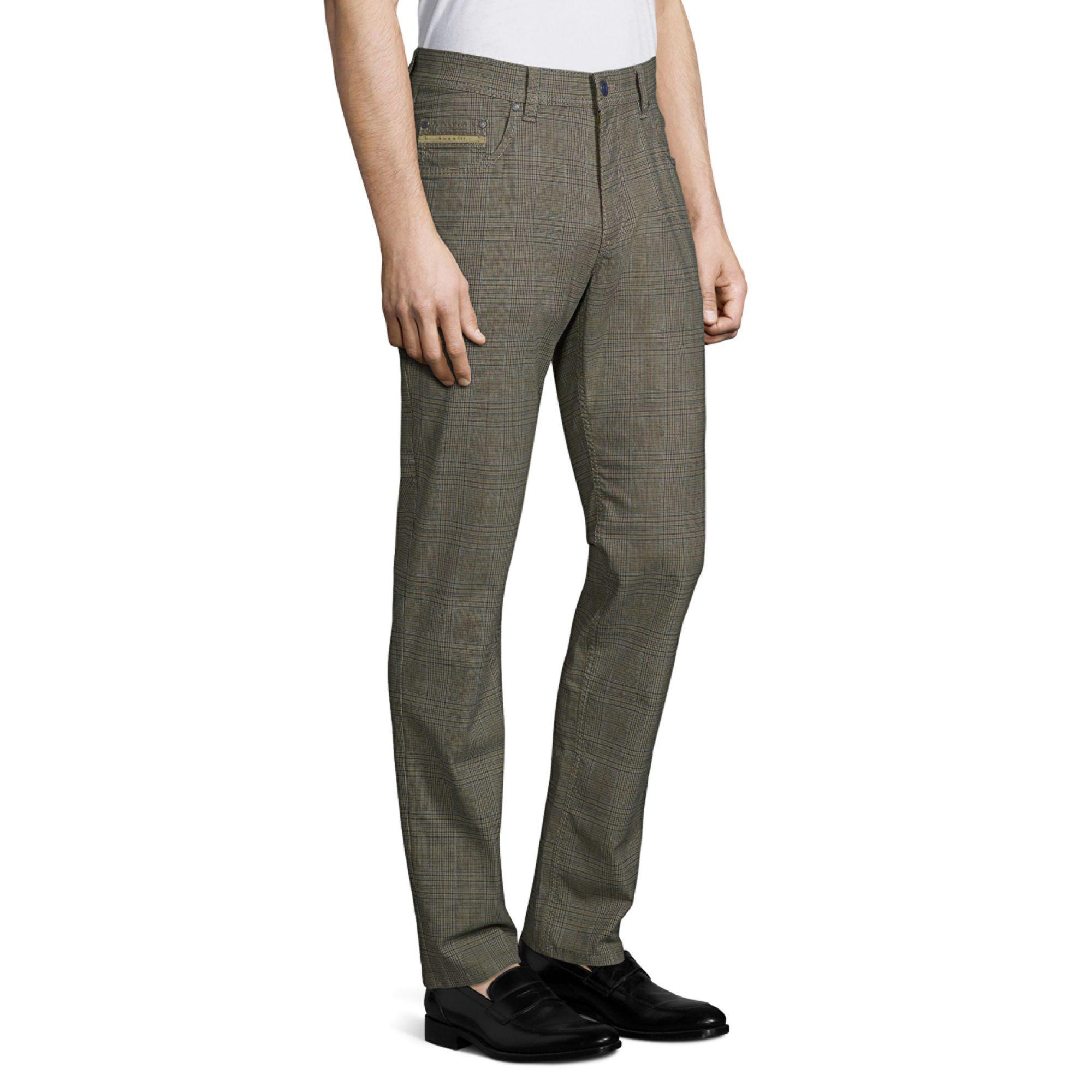Bugatti Cotton Modern Glen Check Five-pocket Pants in Grey (Gray) for ...