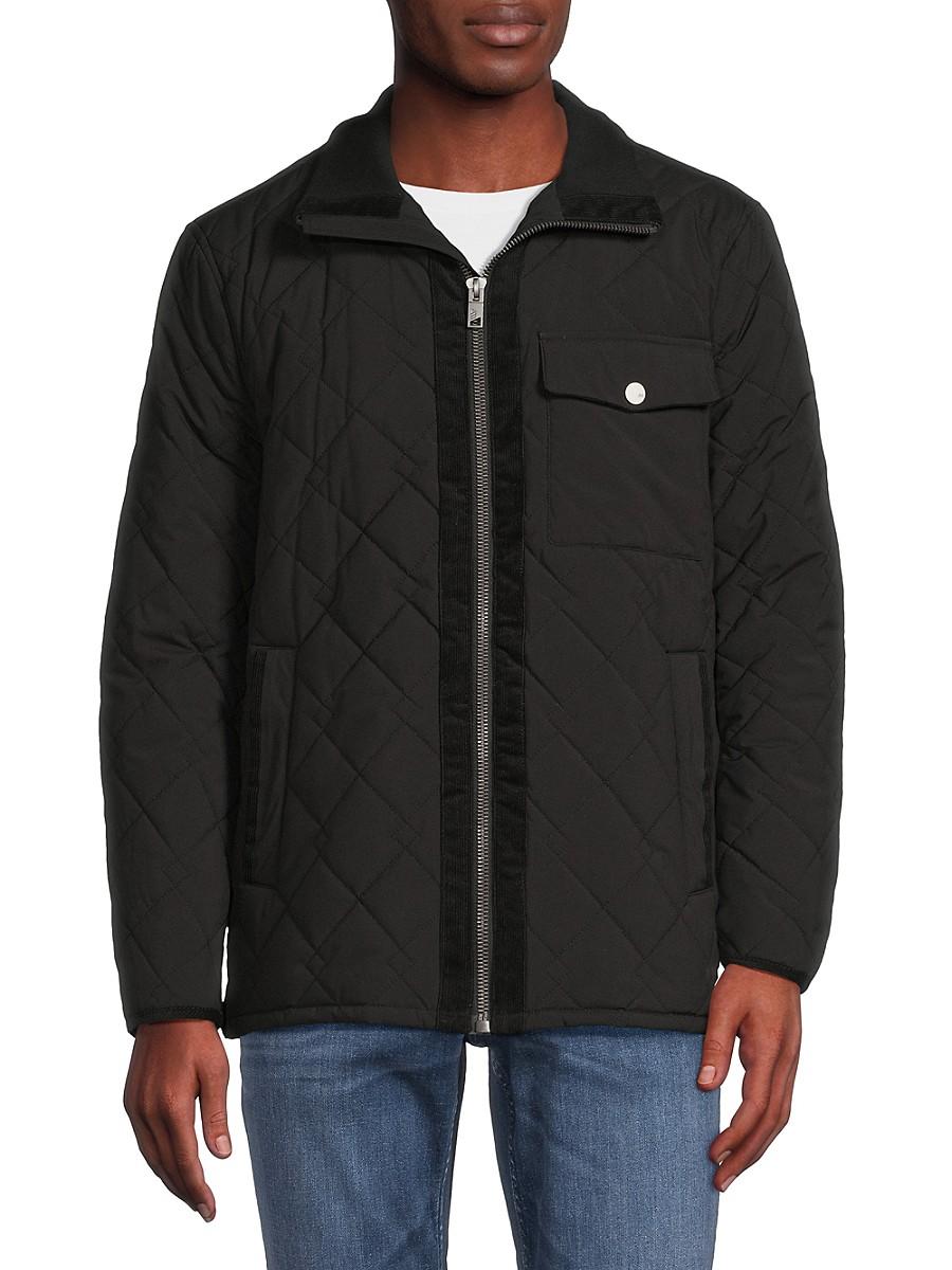Andrew Marc Amberg Mockneck Quilted Jacket in Black for Men | Lyst