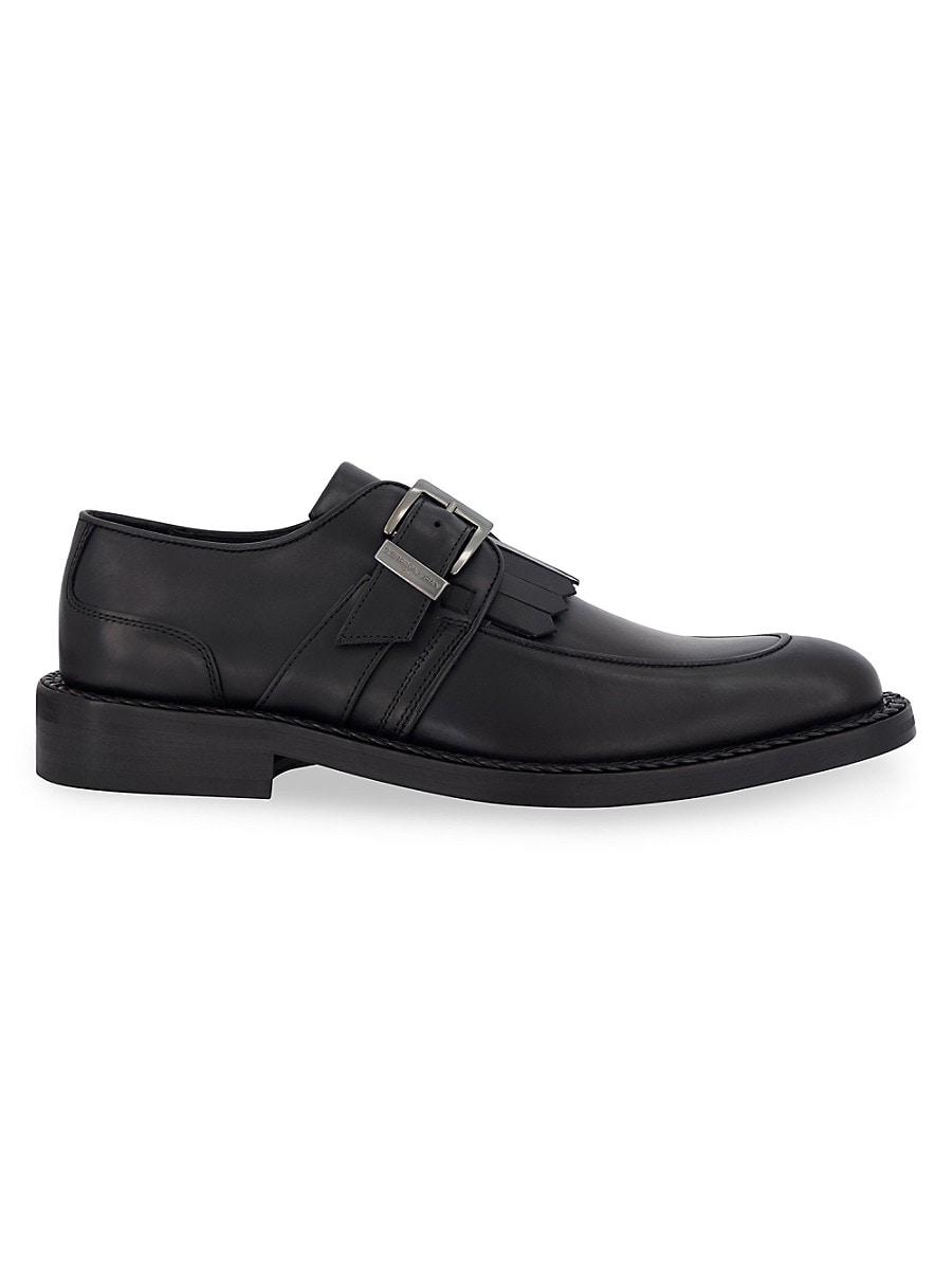 Karl Lagerfeld Label Kilted Monk Strap Shoes in Black for Men | Lyst
