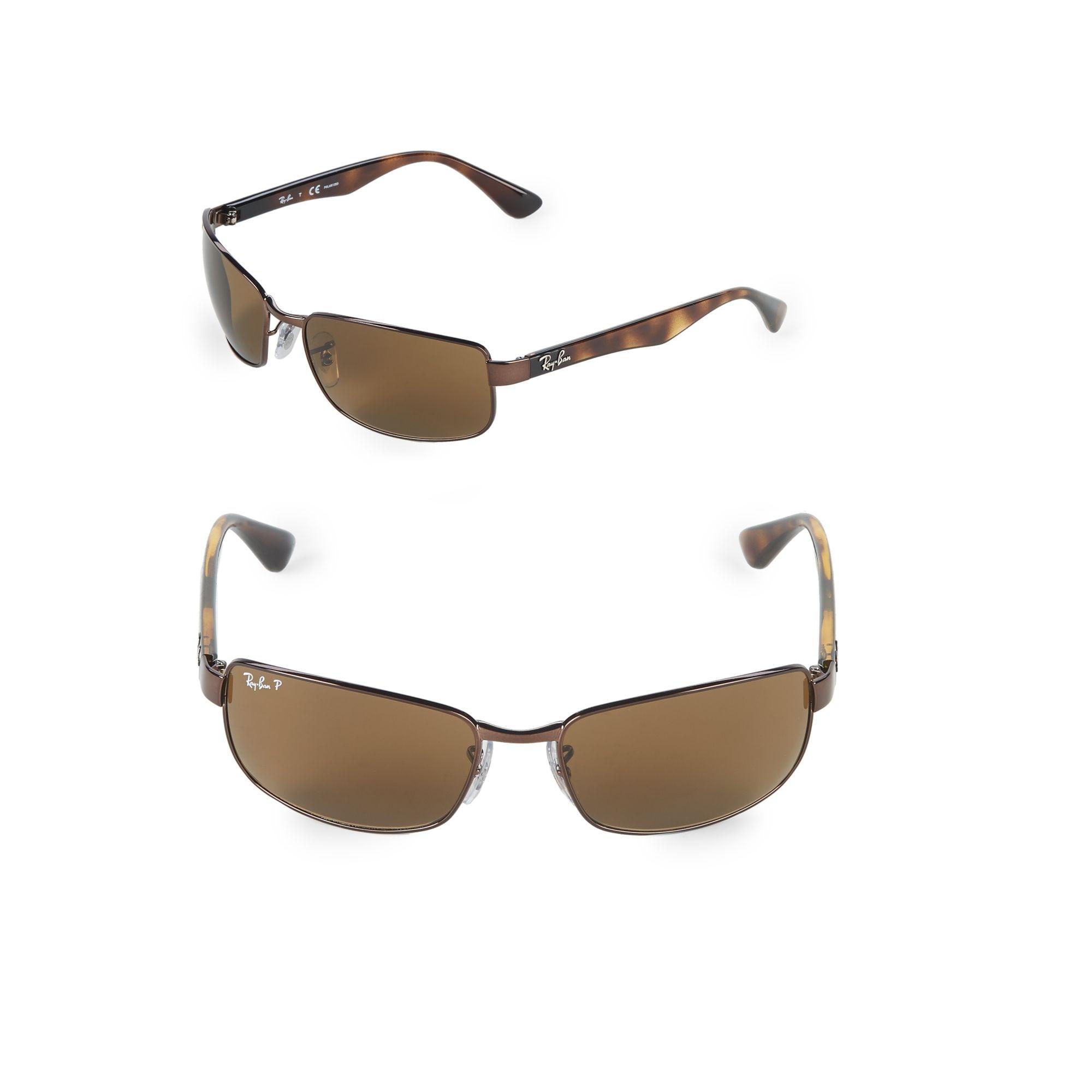 Ray-Ban 60mm Polarized Rectangle Sunglasses in Brown - Lyst