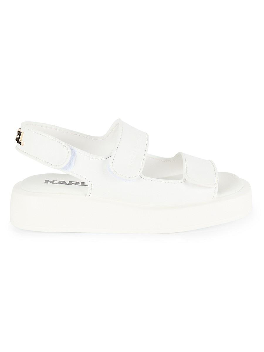Karl Lagerfeld Orli Logo Sandals in White | Lyst