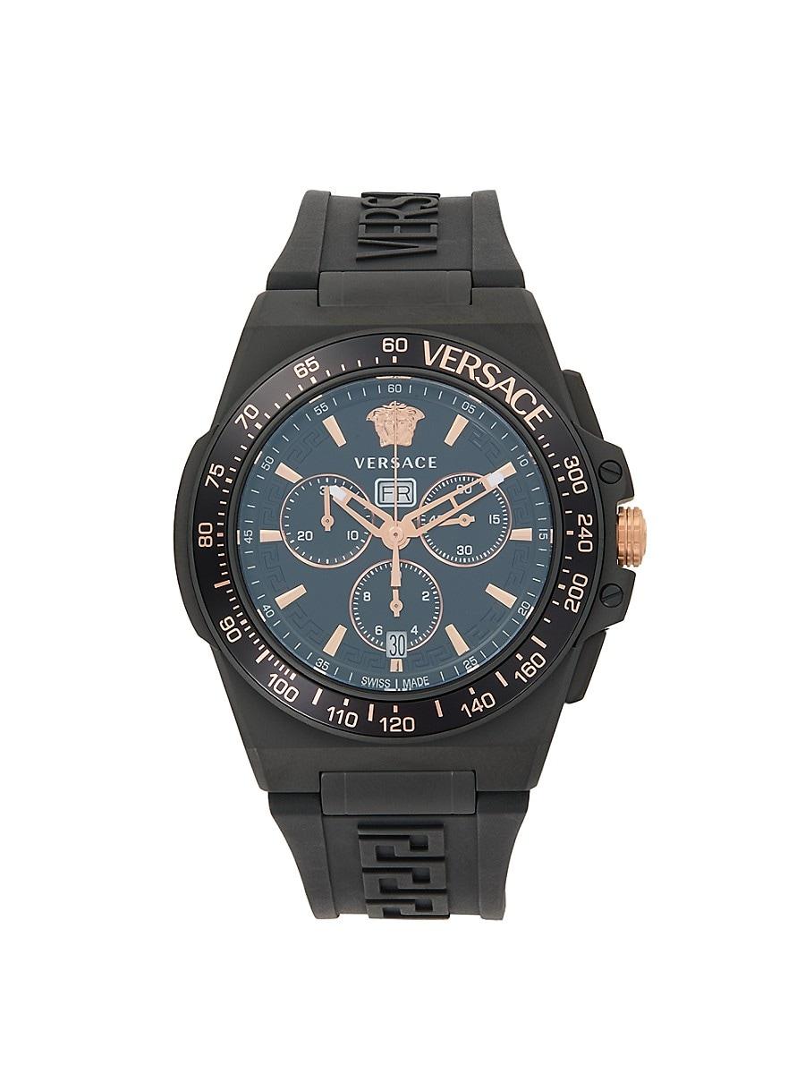 Versace Greca Extreme Chrono Ip Stainless Steel & Silicone Strap Watch ...