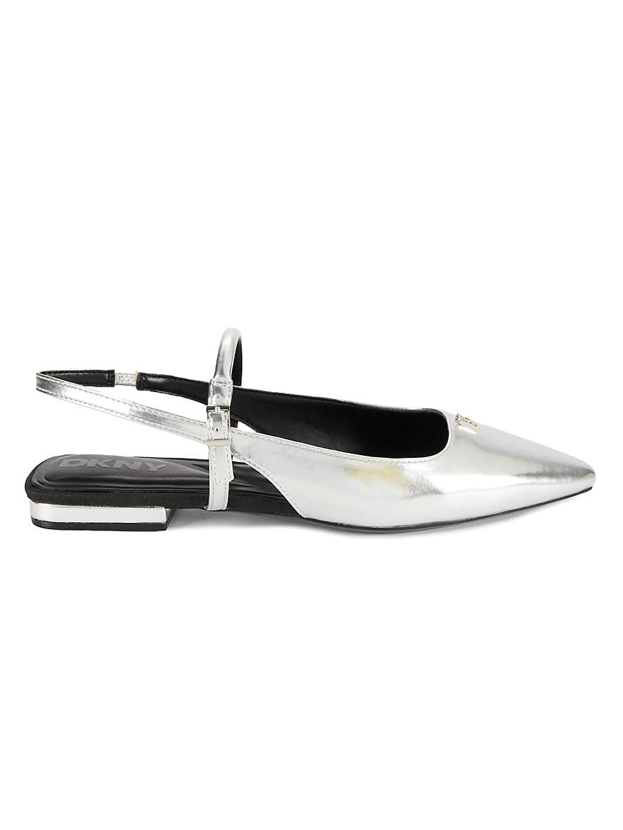 DKNY Cairo Slingback Flat Pumps in White | Lyst