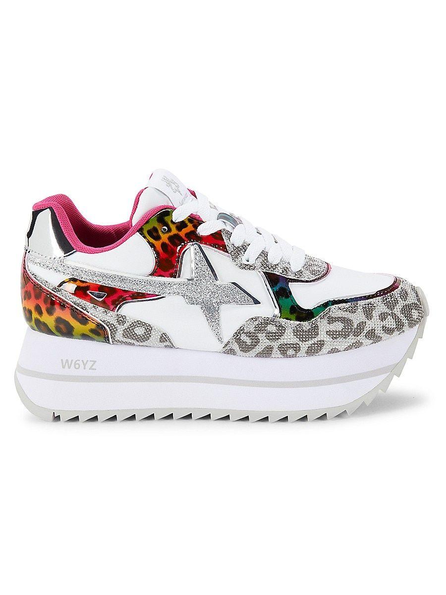 W6yz Deva Animal Print Sneakers in White | Lyst