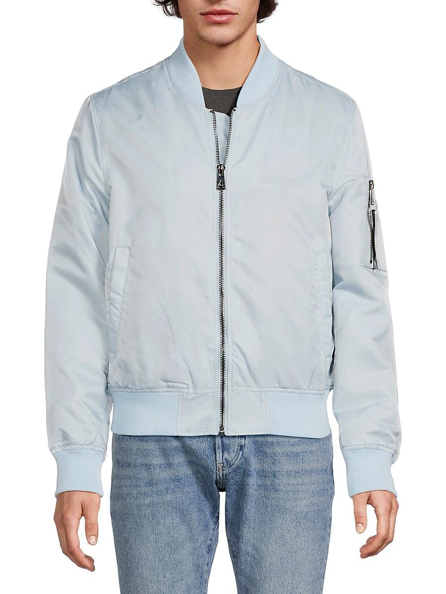 ELEVEN PARIS Baseball Collar Puffer Bomber Jacket in Blue for Men | Lyst