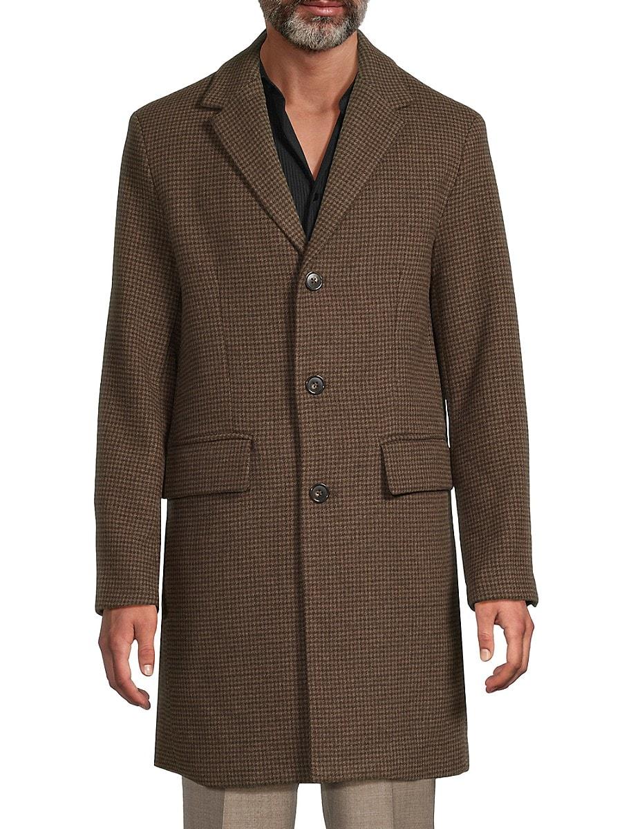 Slate & Stone 'Houndstooth Wool Blend Coat in Brown for Men | Lyst