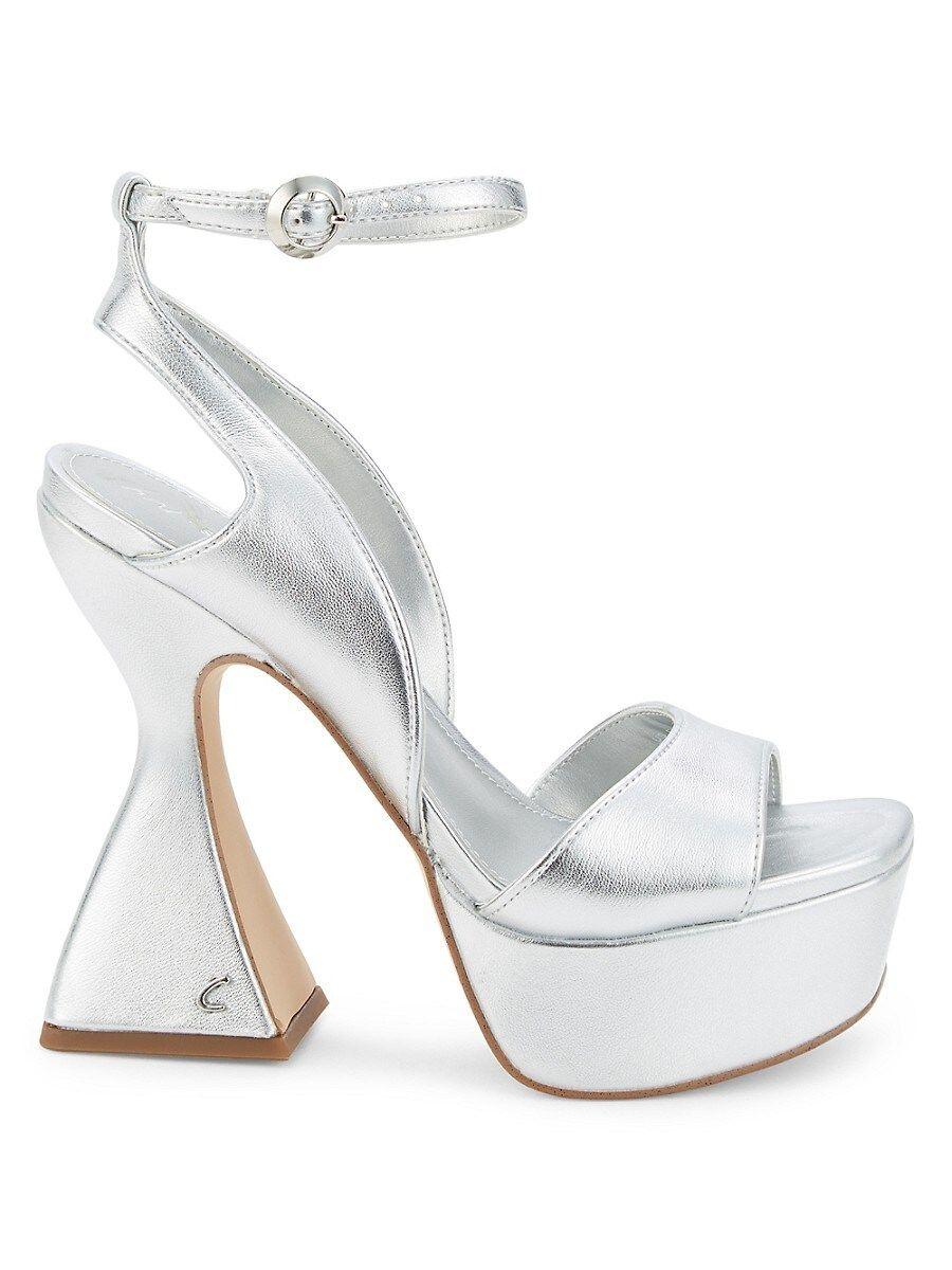 Circus by Sam Edelman Alisa Metallic Leather Sandals in White | Lyst Circus by Sam Edelman Alisa Metallic Leather Sandals in White | Lyst