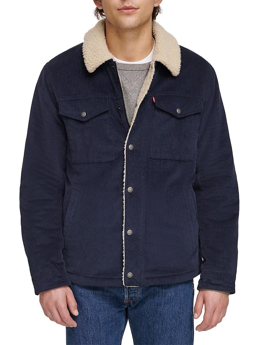 Levi's Faux Shearling Lined Corduroy Trucker Jacket in Blue for Men | Lyst