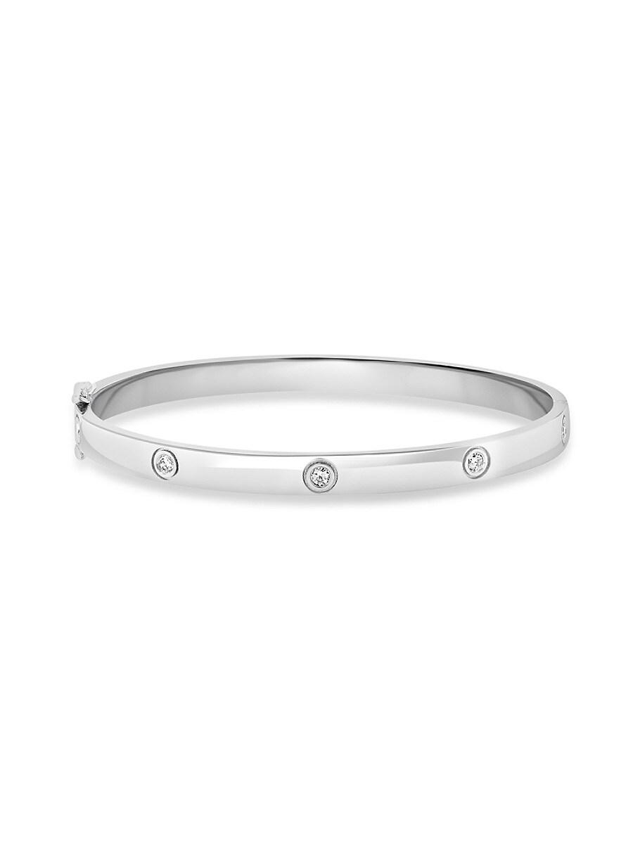 Effy Sterling Silver & 0.24 Tcw Diamond Bangle Bracelet in Metallic | Lyst