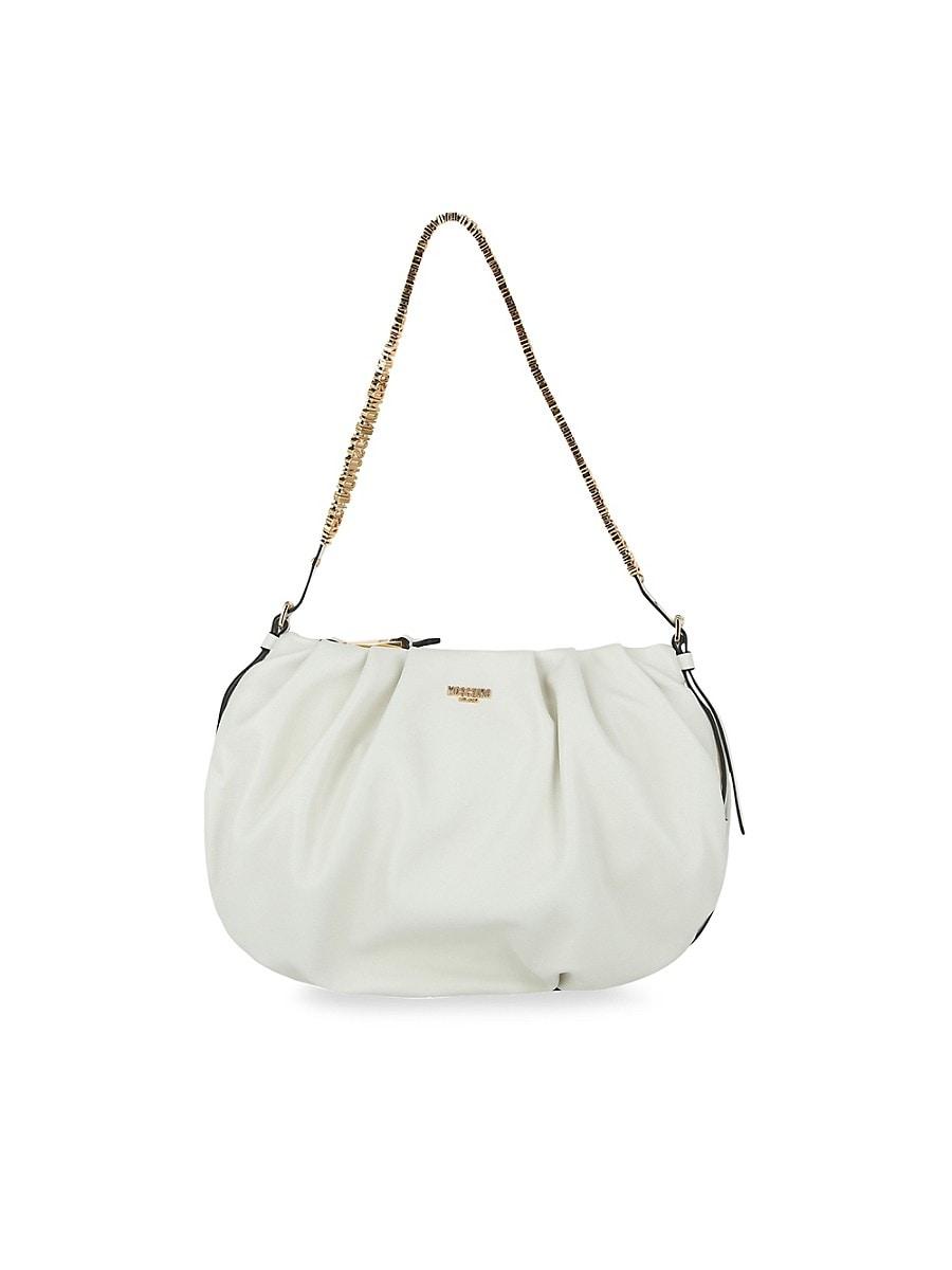 Moschino Mini Lettering Laminated Shoulder Bag in White | Lyst
