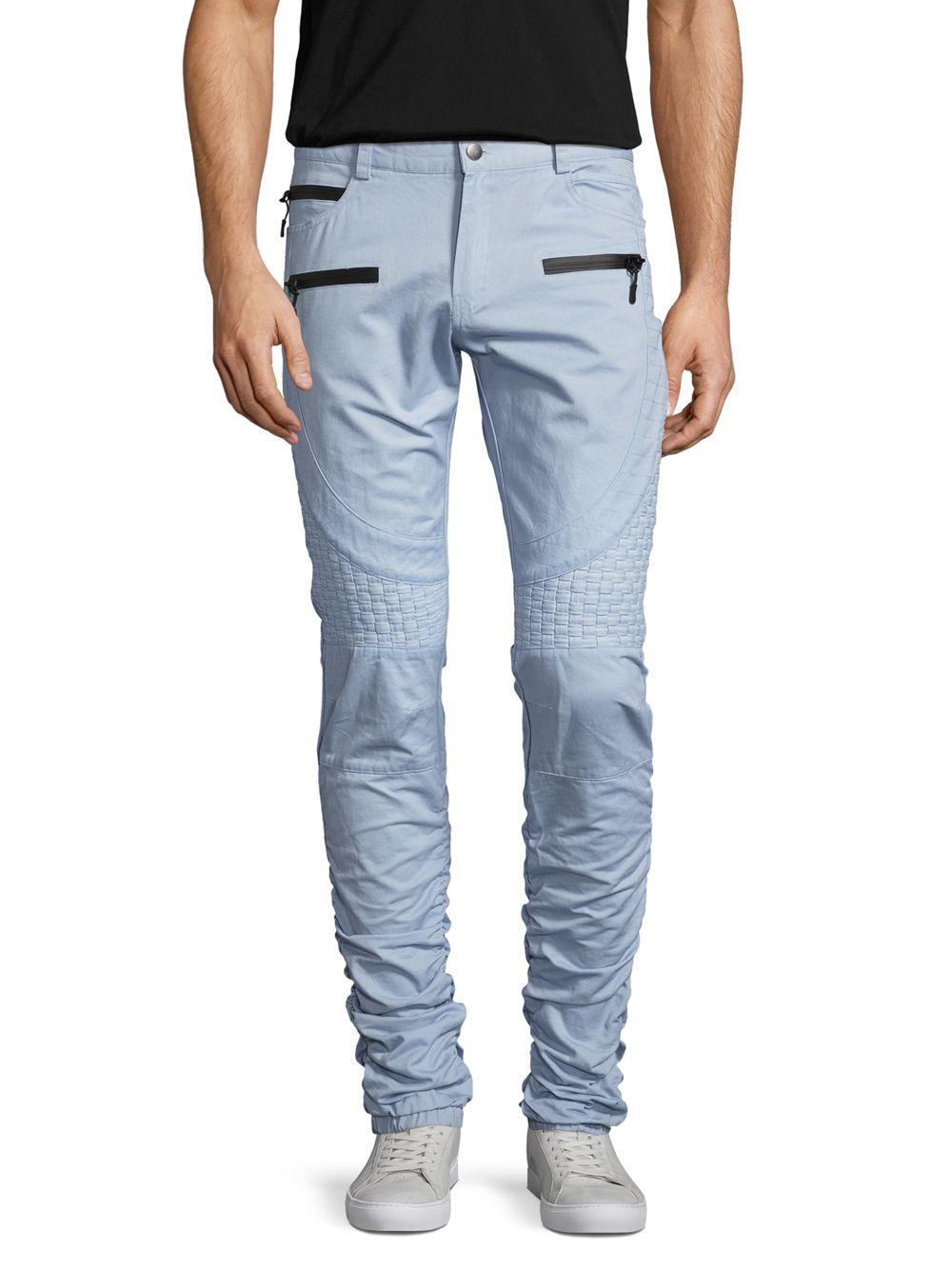 American Stitch Cotton Twill Moto Jogger Pants in Baby Blue (Blue) for ...