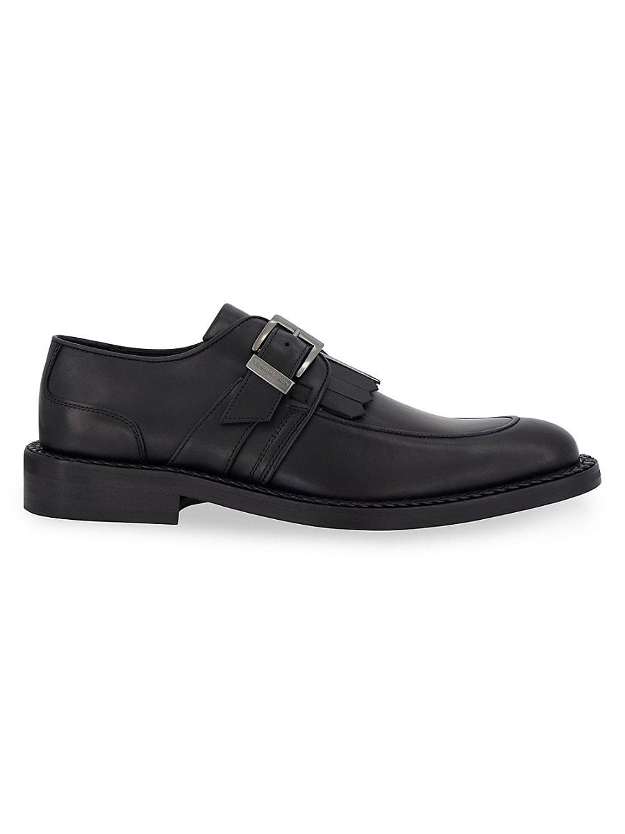 Karl Lagerfeld Label Kilted Monk Strap Shoes in Black for Men | Lyst