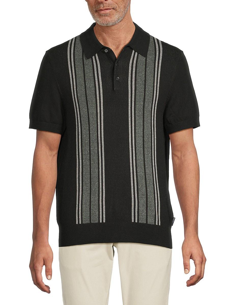 Ben Sherman 'Mod Stripe Sweater Polo in Black for Men | Lyst