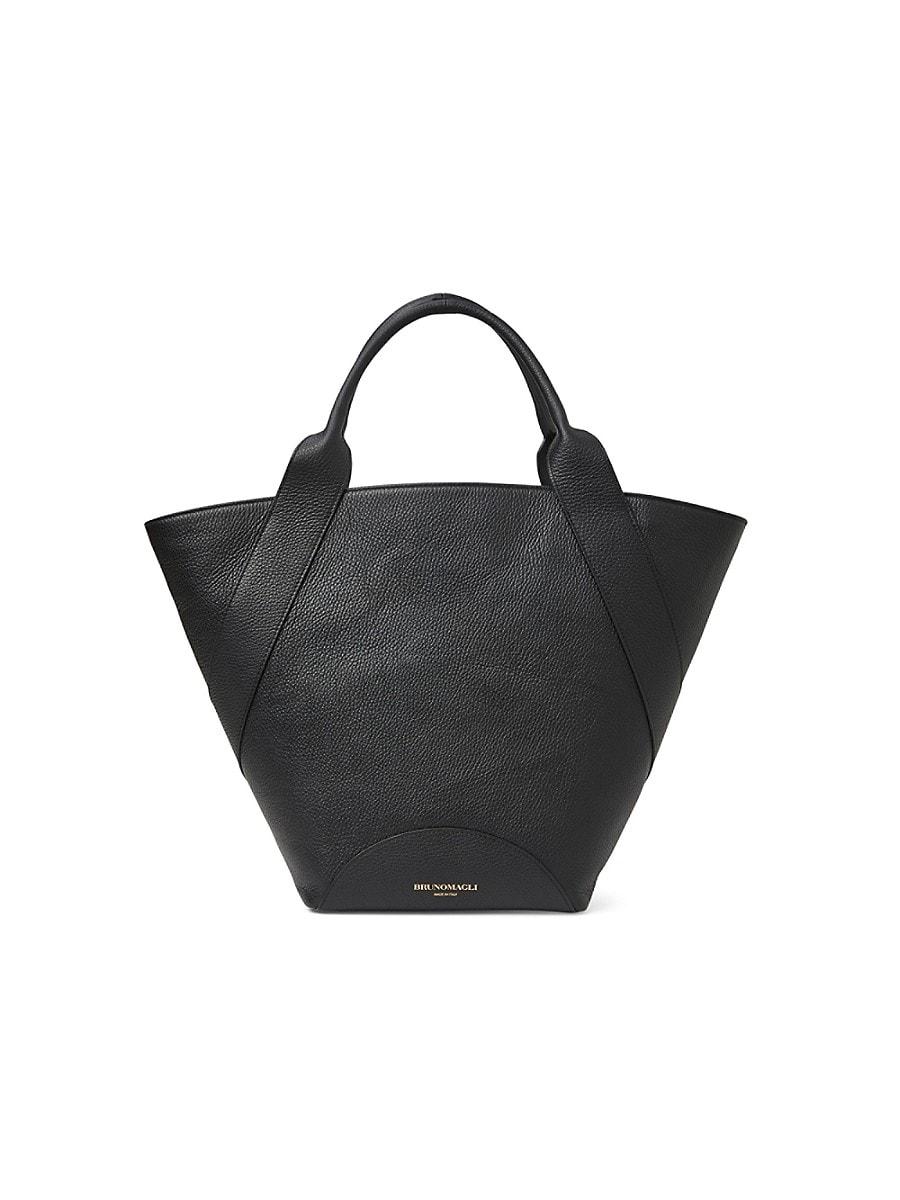 Bruno Magli Leather Tote in Black | Lyst