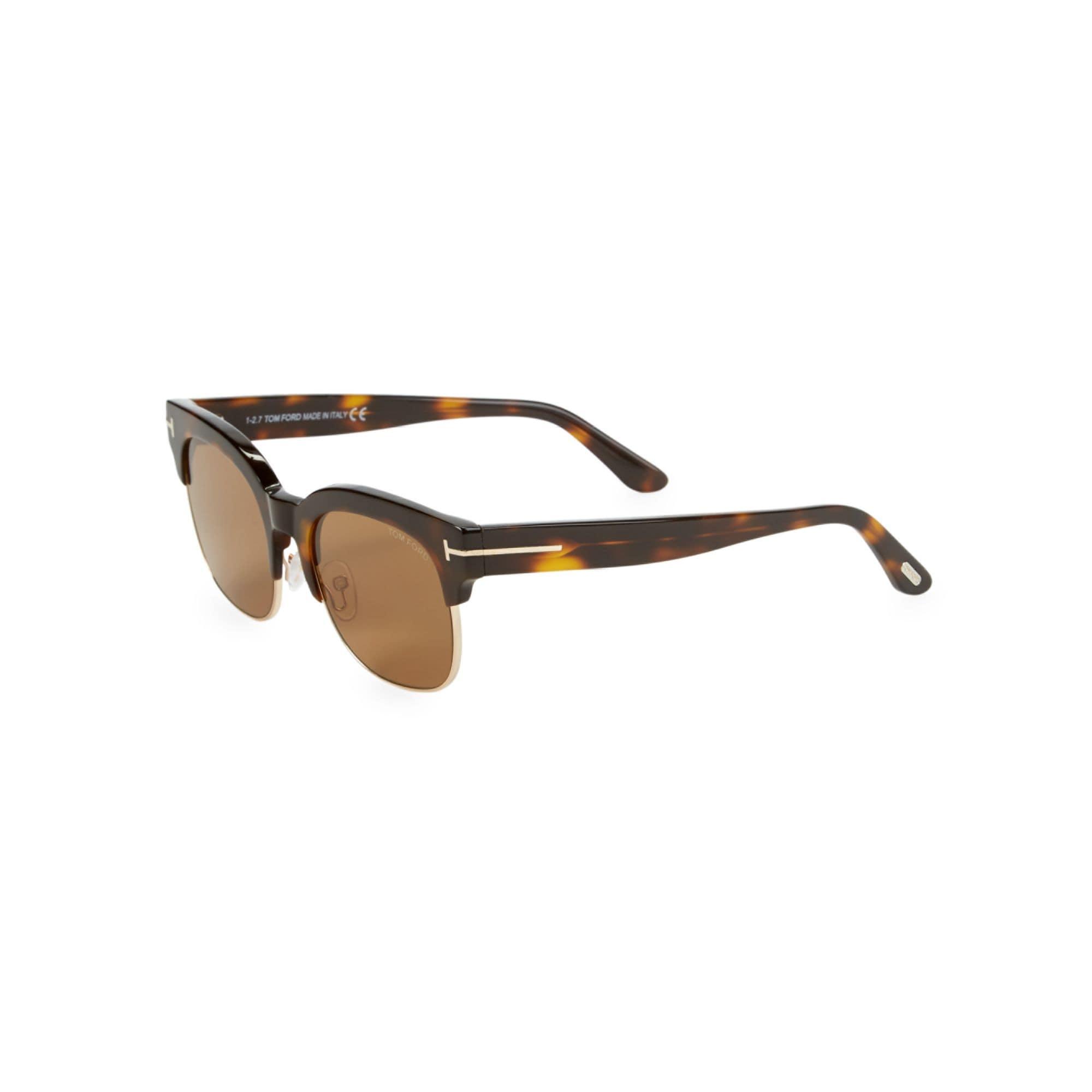 Tom Ford 53mm Clubmaster Sunglasses In Brown Lyst