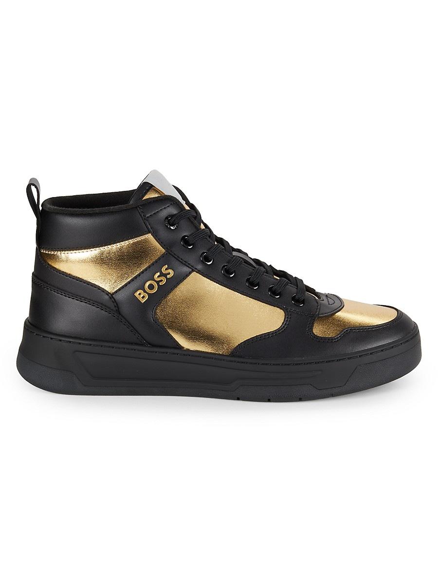 BOSS Baltimore Colorblock High Top Sneakers in Black for Men | Lyst