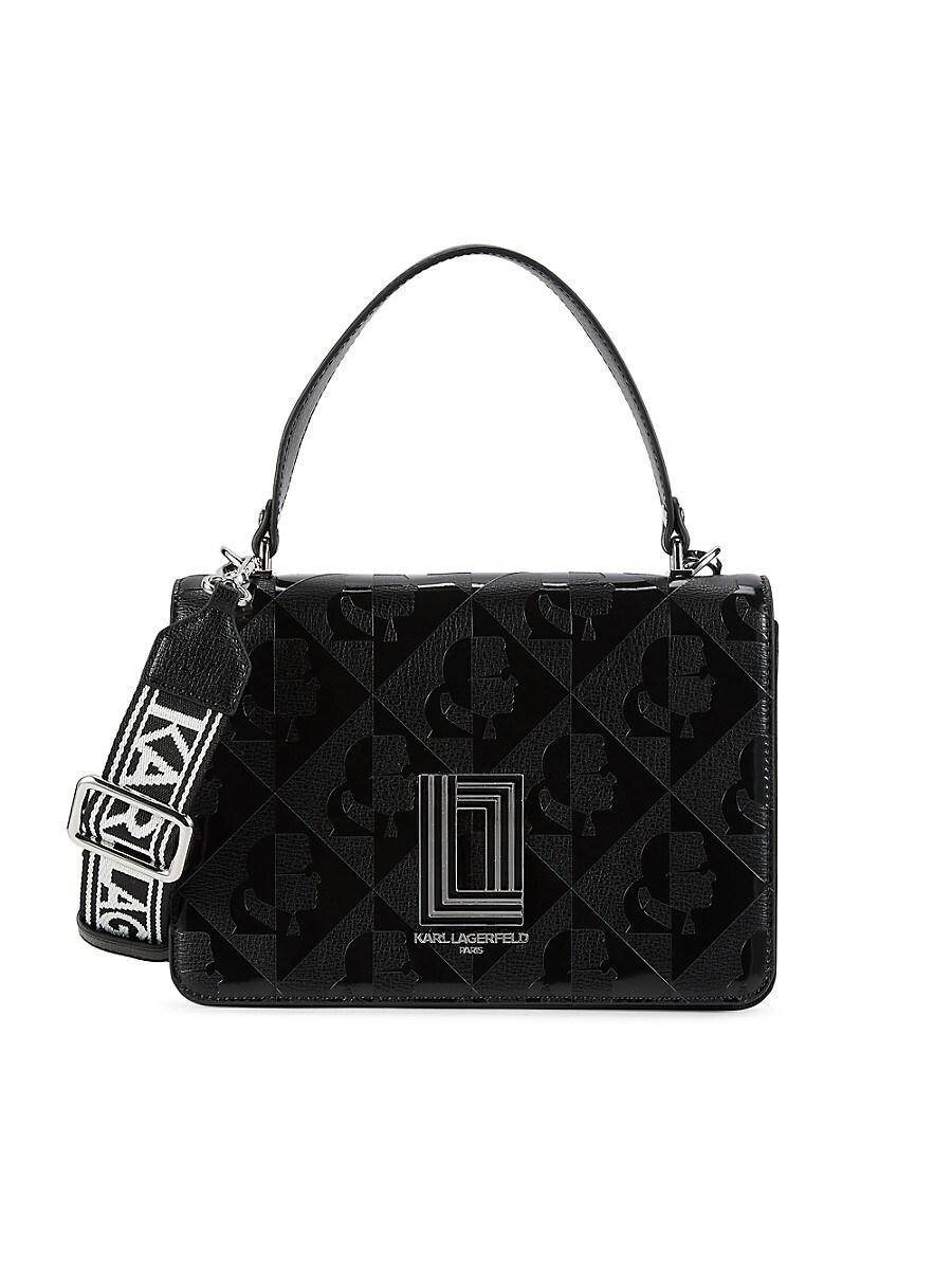 Karl Lagerfeld Simone Logo Satchel in Black | Lyst