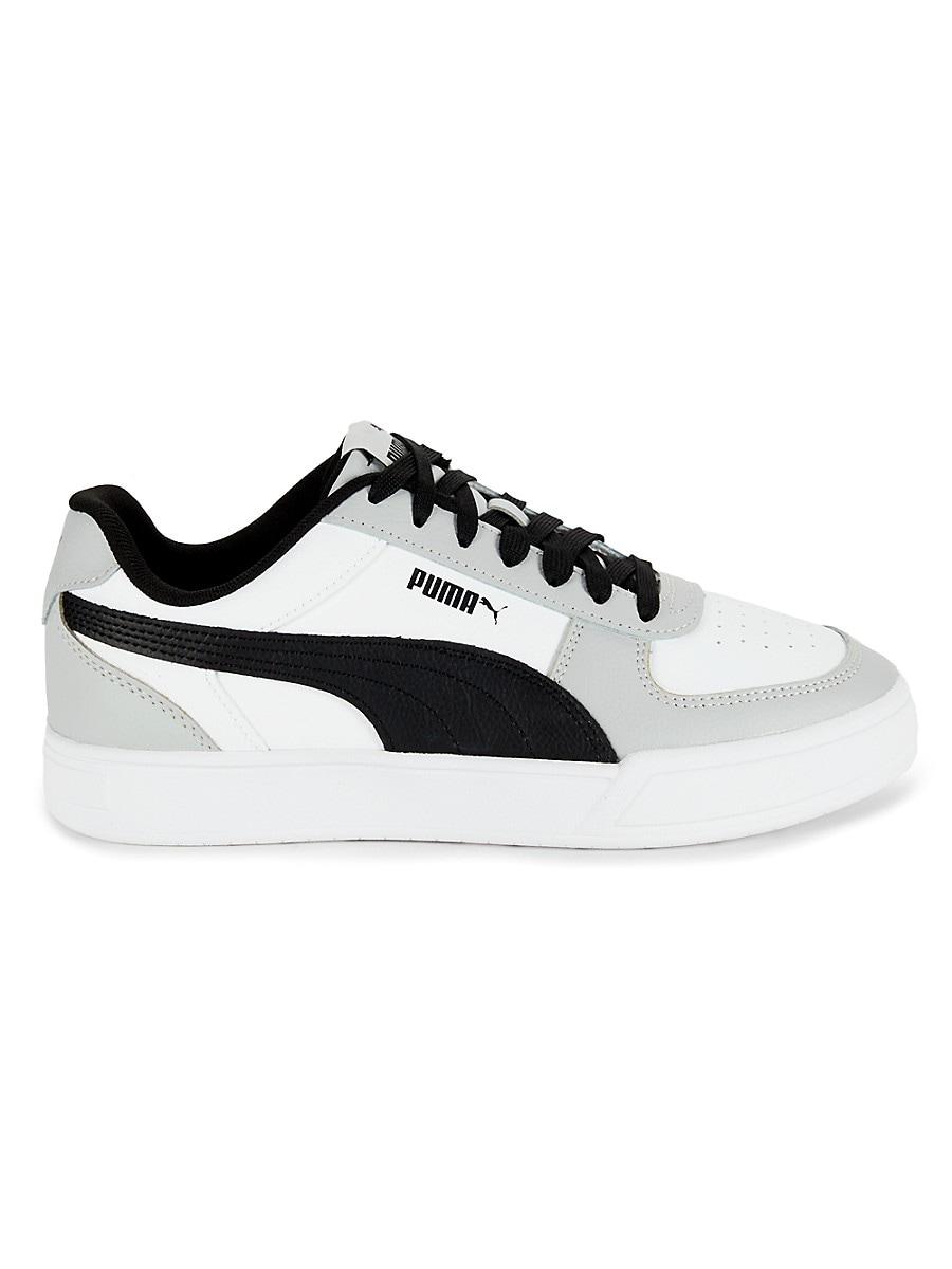 PUMA Carter Perforated Leather Low Top Sneakers in Black for Men | Lyst