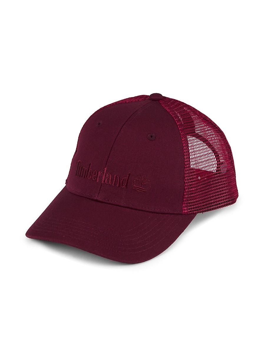 Timberland Logo Mesh Back Baseball Cap in Red for Men | Lyst UK
