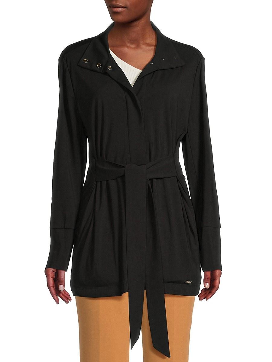 Calvin Klein Belted Softshell Jacket in Black | Lyst