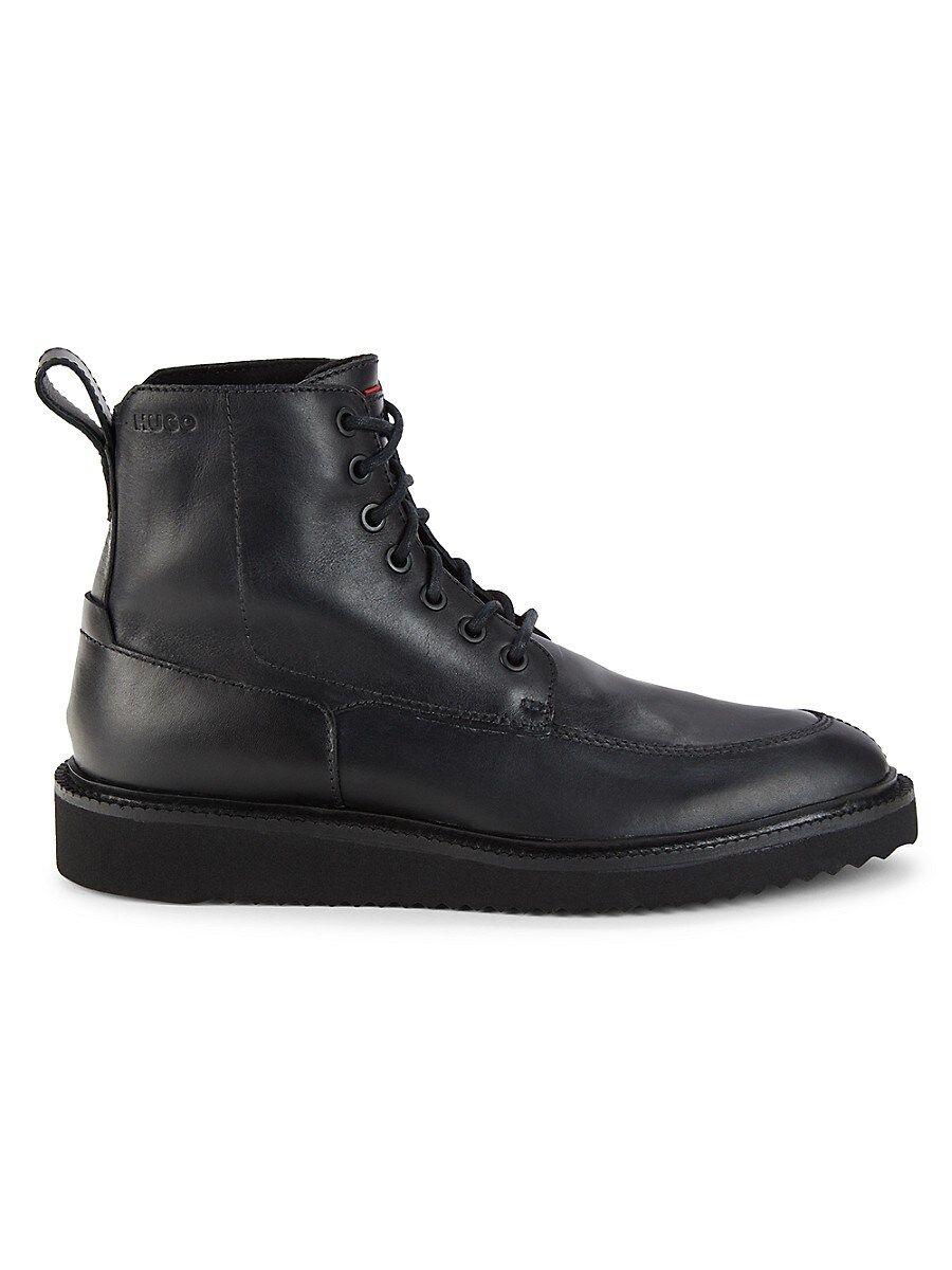 HUGO Leather Ankle Boots in Black for Men | Lyst