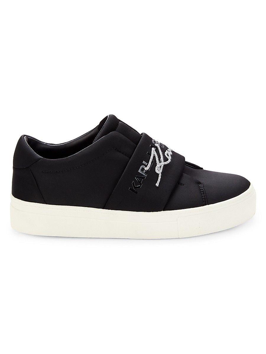 Karl Lagerfeld Cameli Logo Slip On Sneakers in Black | Lyst