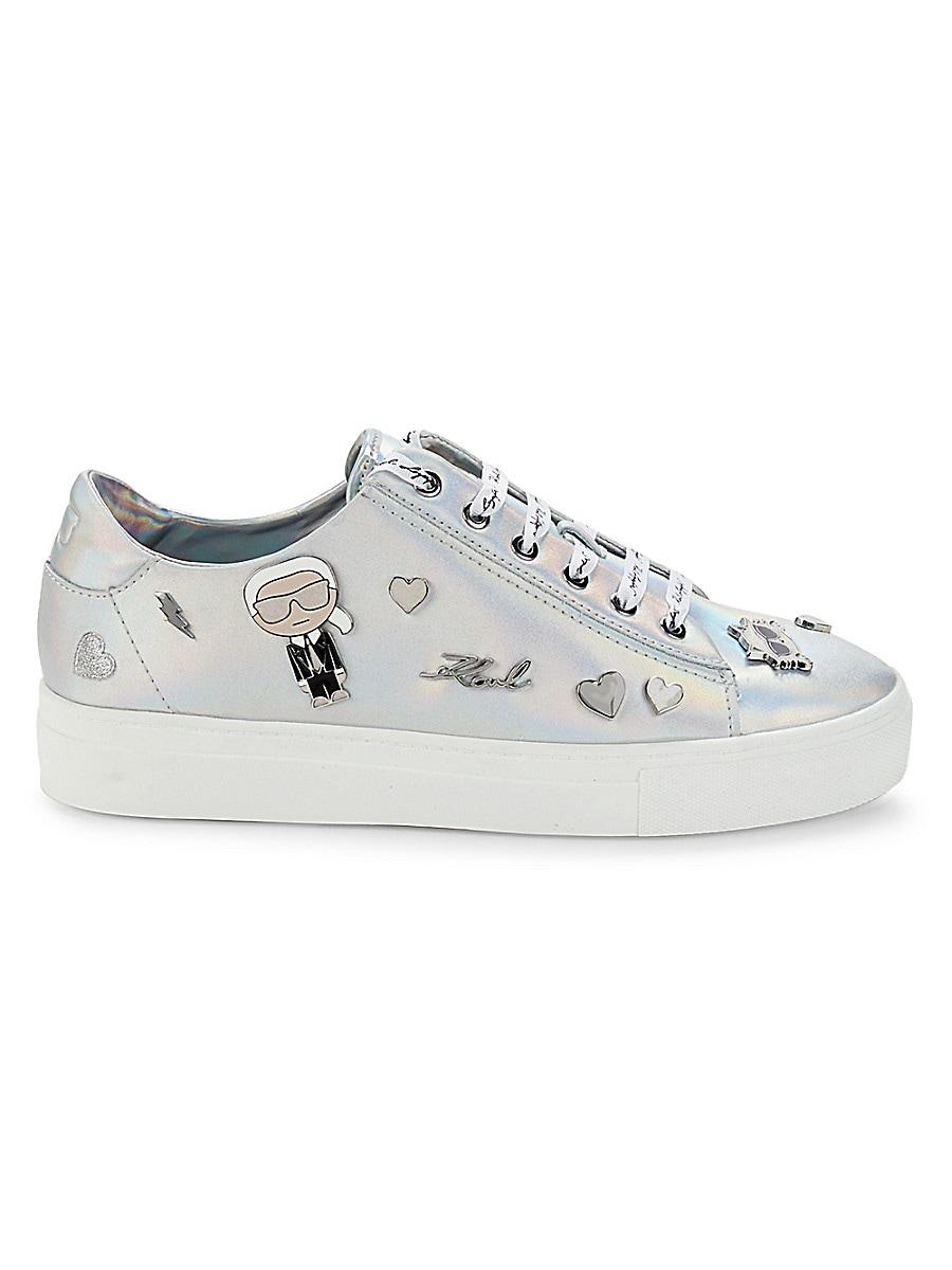 Karl Lagerfeld Cate Pins Logo Lace Sneakers in White | Lyst Australia