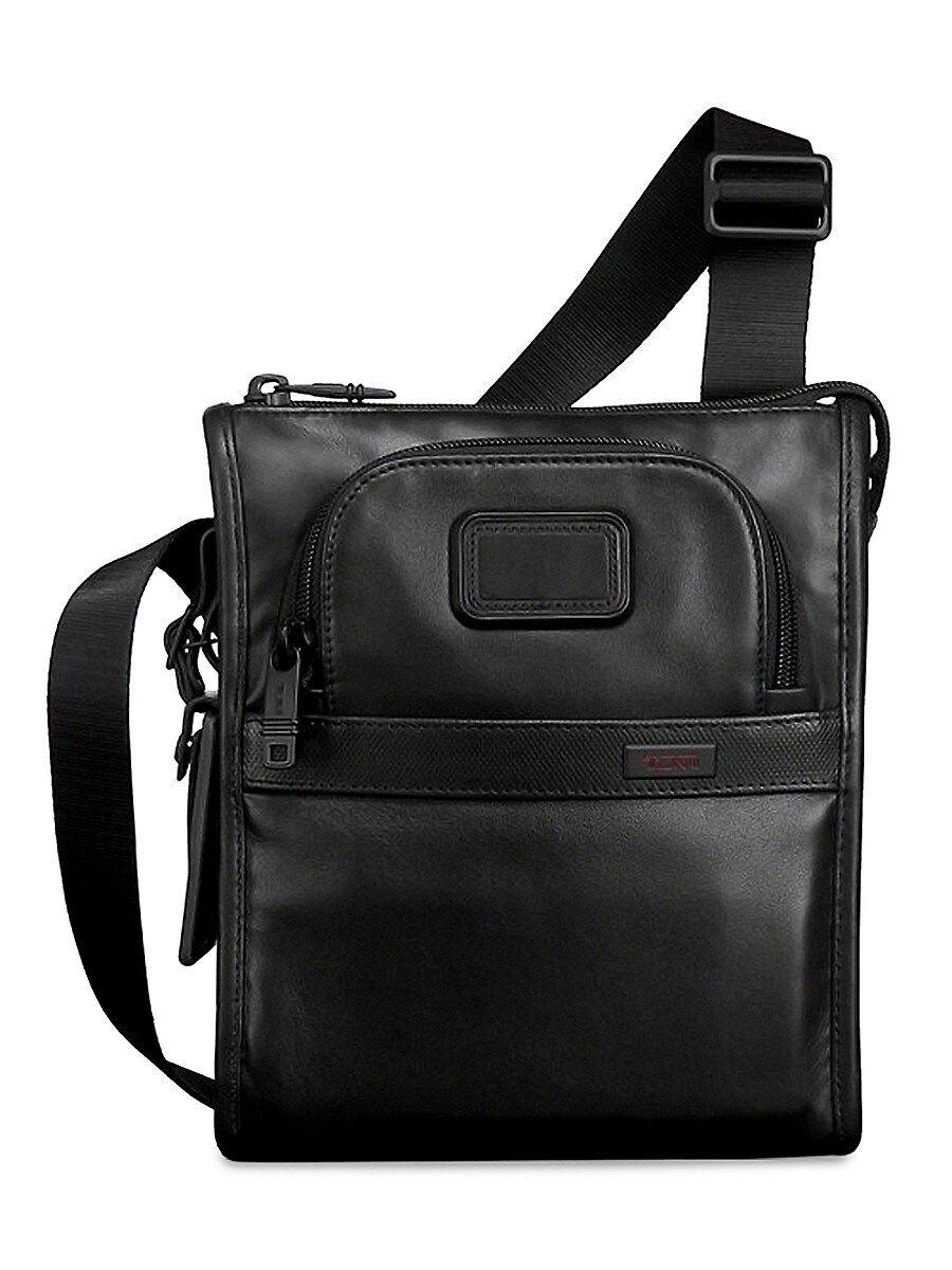 Tumi Alpha 2 Small Leather Pocket Bag in Black for Men | Lyst