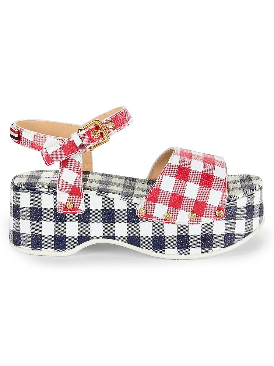 Thom Browne Gingham Plaid Clog Sandals | Lyst