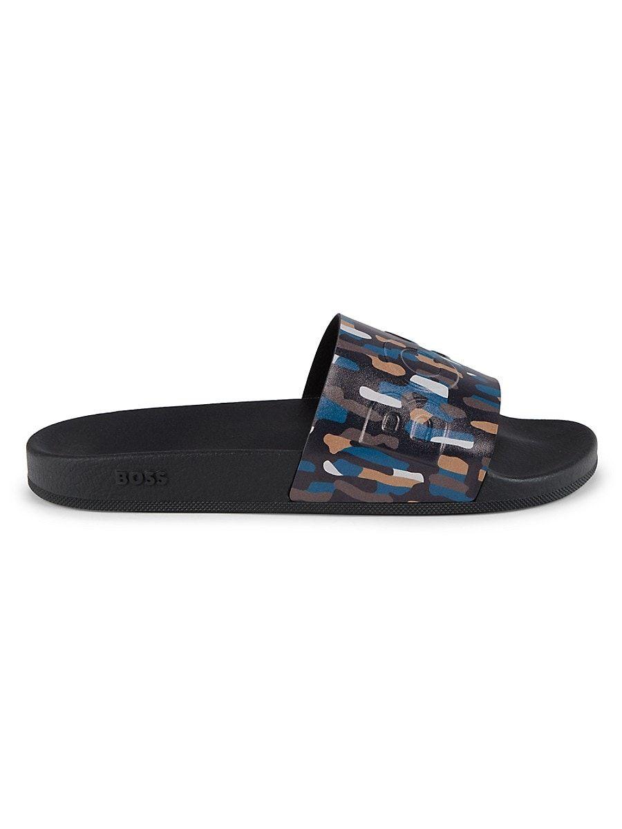 BOSS by HUGO BOSS Camouflage Logo Slides in Blue for Men | Lyst BOSS by HUGO BOSS Camouflage Logo Slides in Blue for Men | Lyst