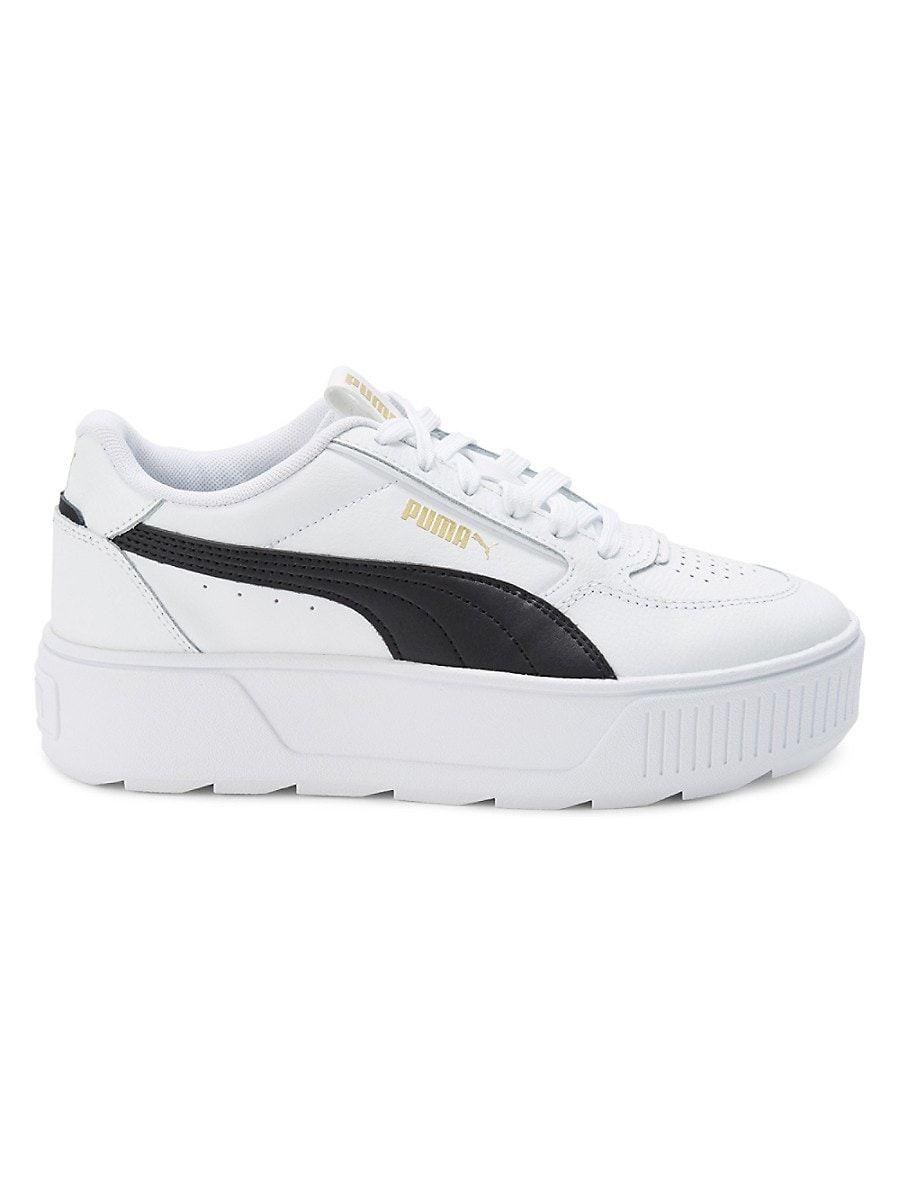 PUMA Karmen Leather Platform Sneakers in White | Lyst