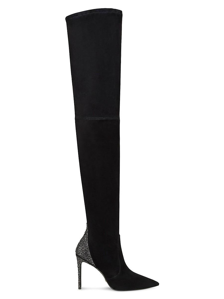 Stuart Weitzman 100Mm Embellished Ultrastuart Royle Over The Knee Boots ...