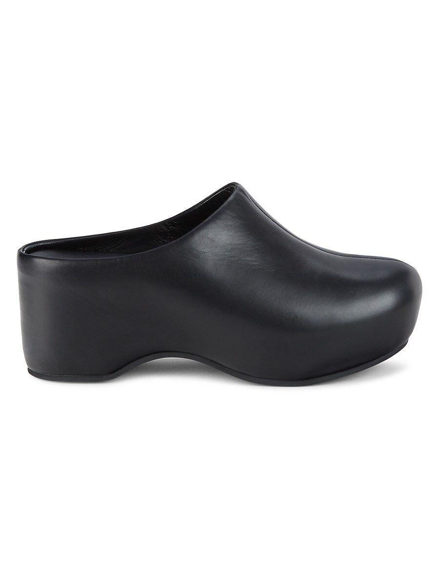 Vince Isa Leather Platform Clogs in Black | Lyst