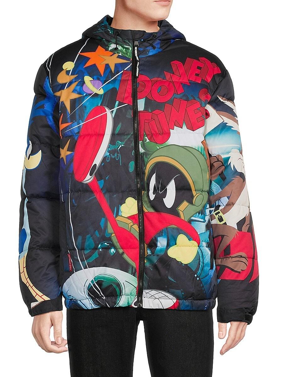 Members Only Looney Tunes Print Puffer Jacket in Red for Men | Lyst