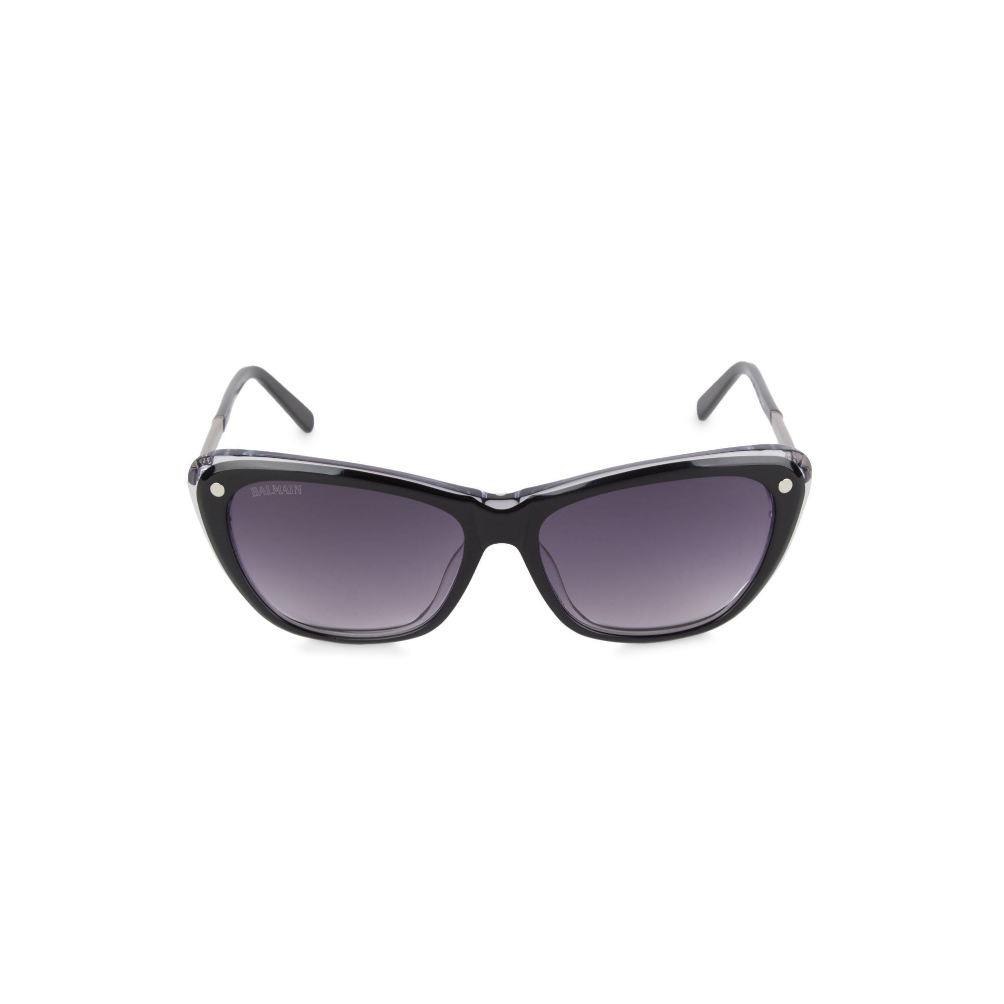Balmain 56mm Rectangular Cat Eye Sunglasses In Black Lyst