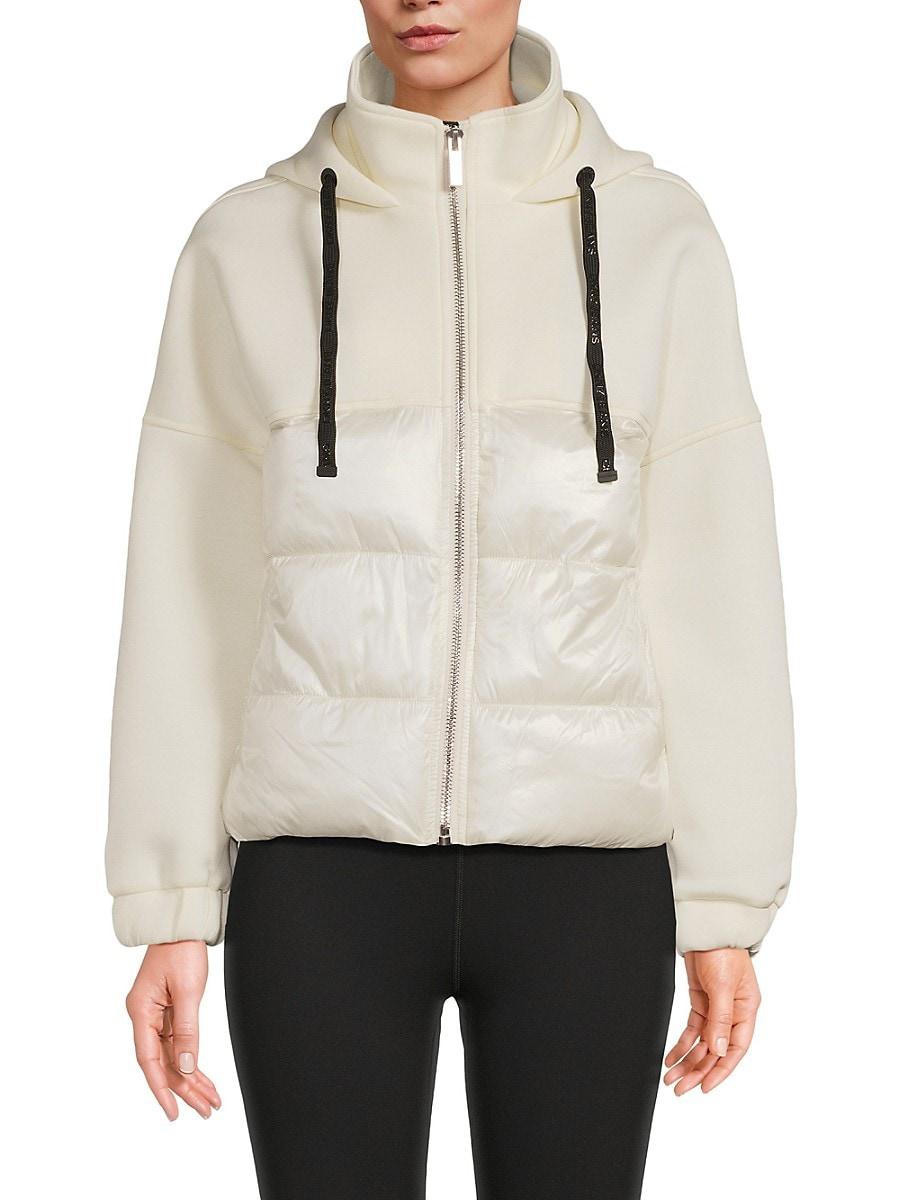 DKNY Drop Shoulder Hooded Puffer Jacket in Black | Lyst