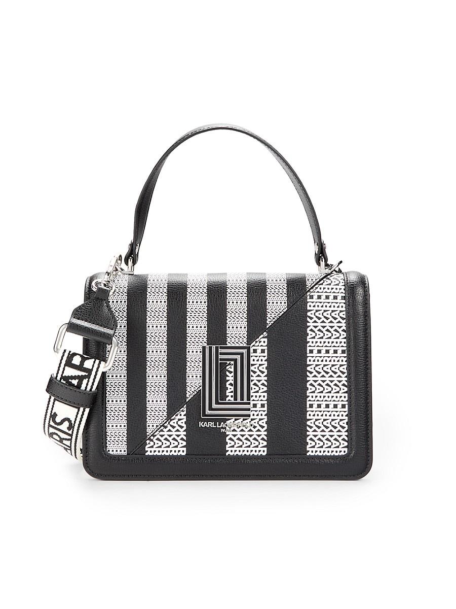 Karl Lagerfeld Simone Monochrome Satchel in Black | Lyst