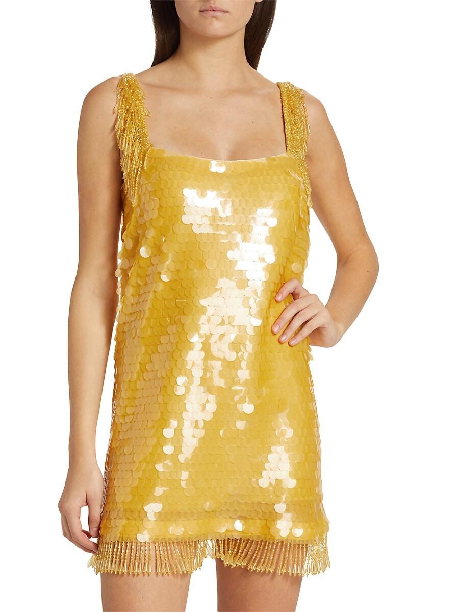 Alexis Zenovia Sequin Minidress in Yellow | Lyst