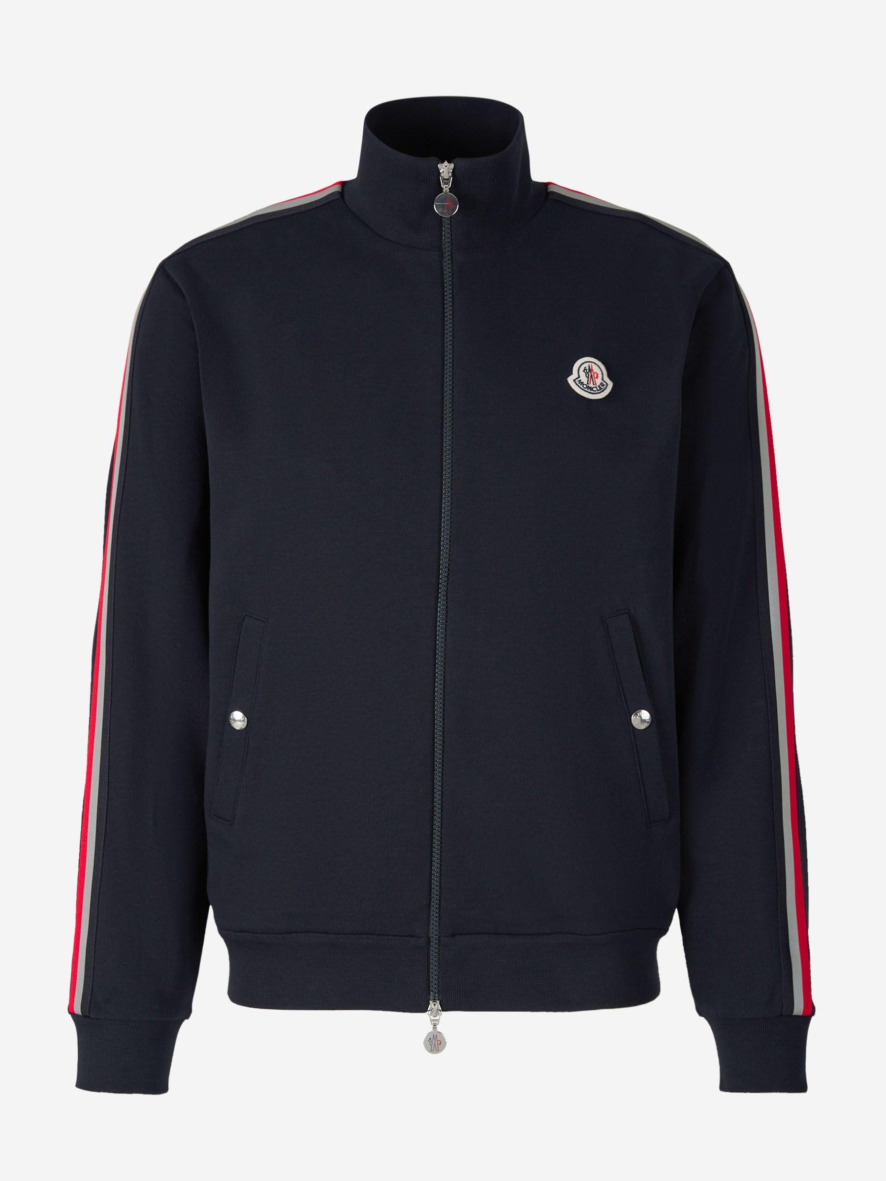 Moncler Tricolor Logo Tracksuit Jacket in Blue for Men | Lyst