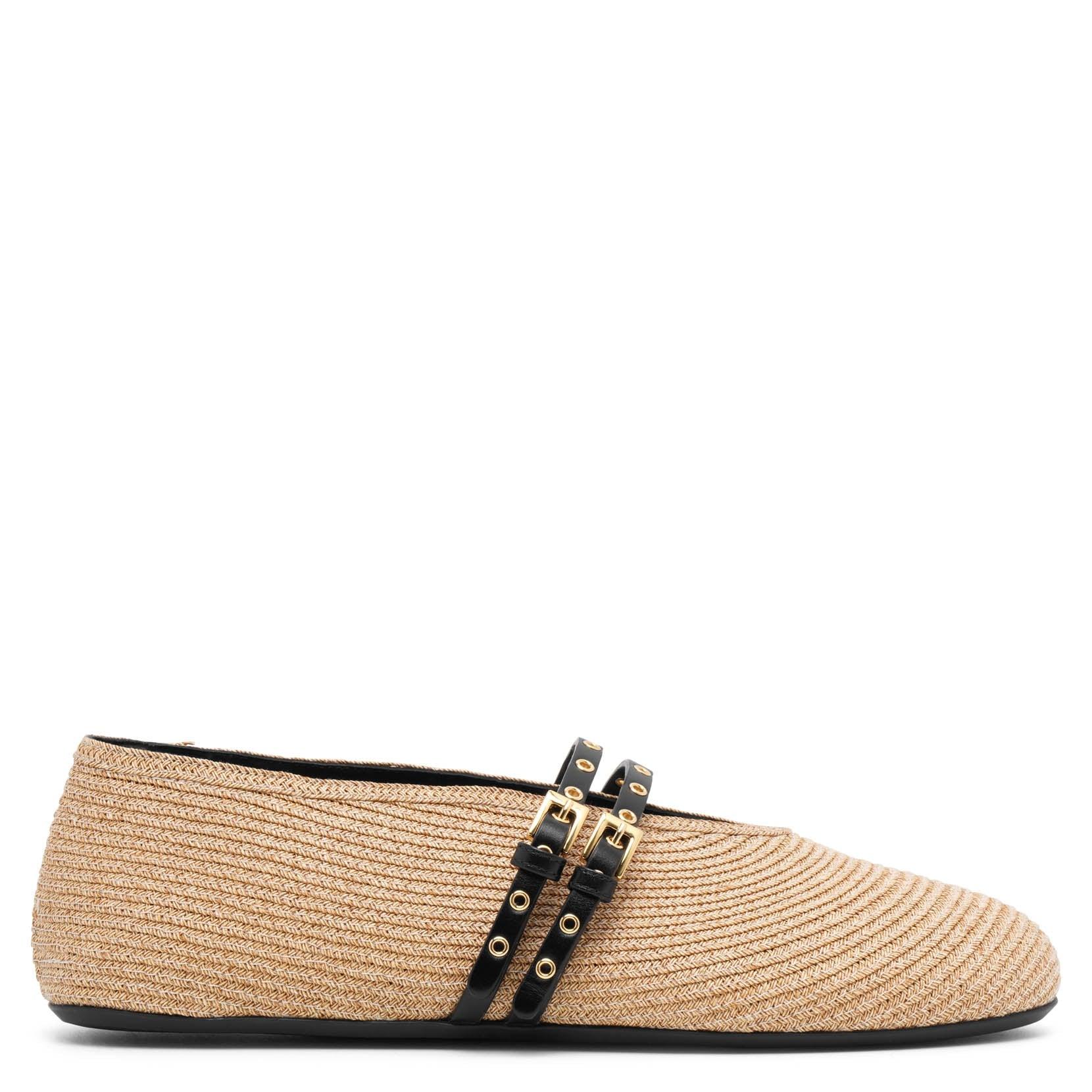 Alaïa Raffia Ballet Flats in Natural | Lyst
