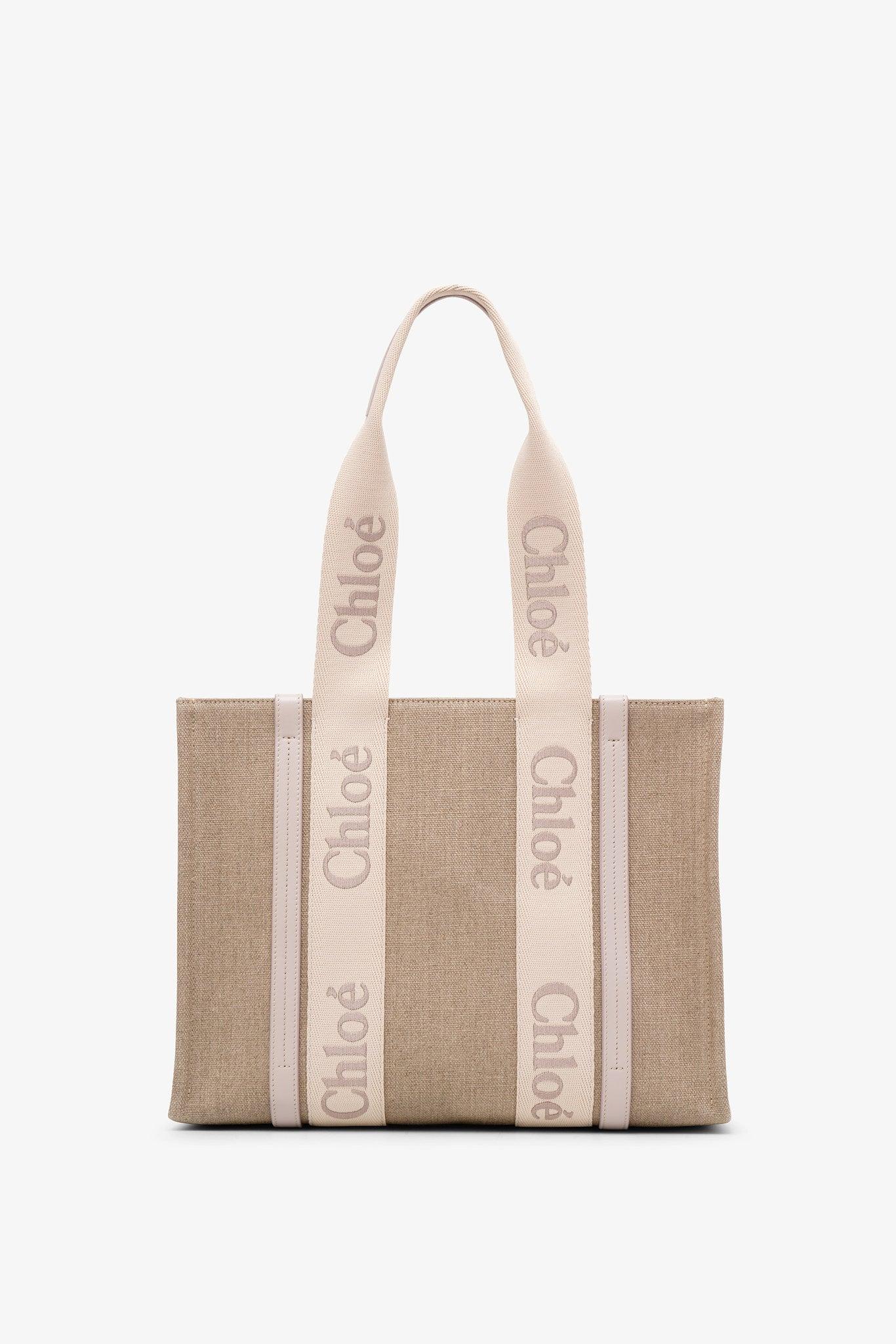 Chloé Woody Wild Grey Medium Tote Bag in Natural | Lyst