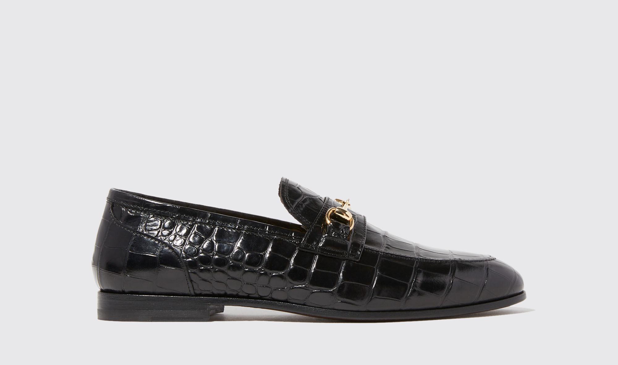 SCAROSSO Alessandro Black Croco Loafers for Men | Lyst