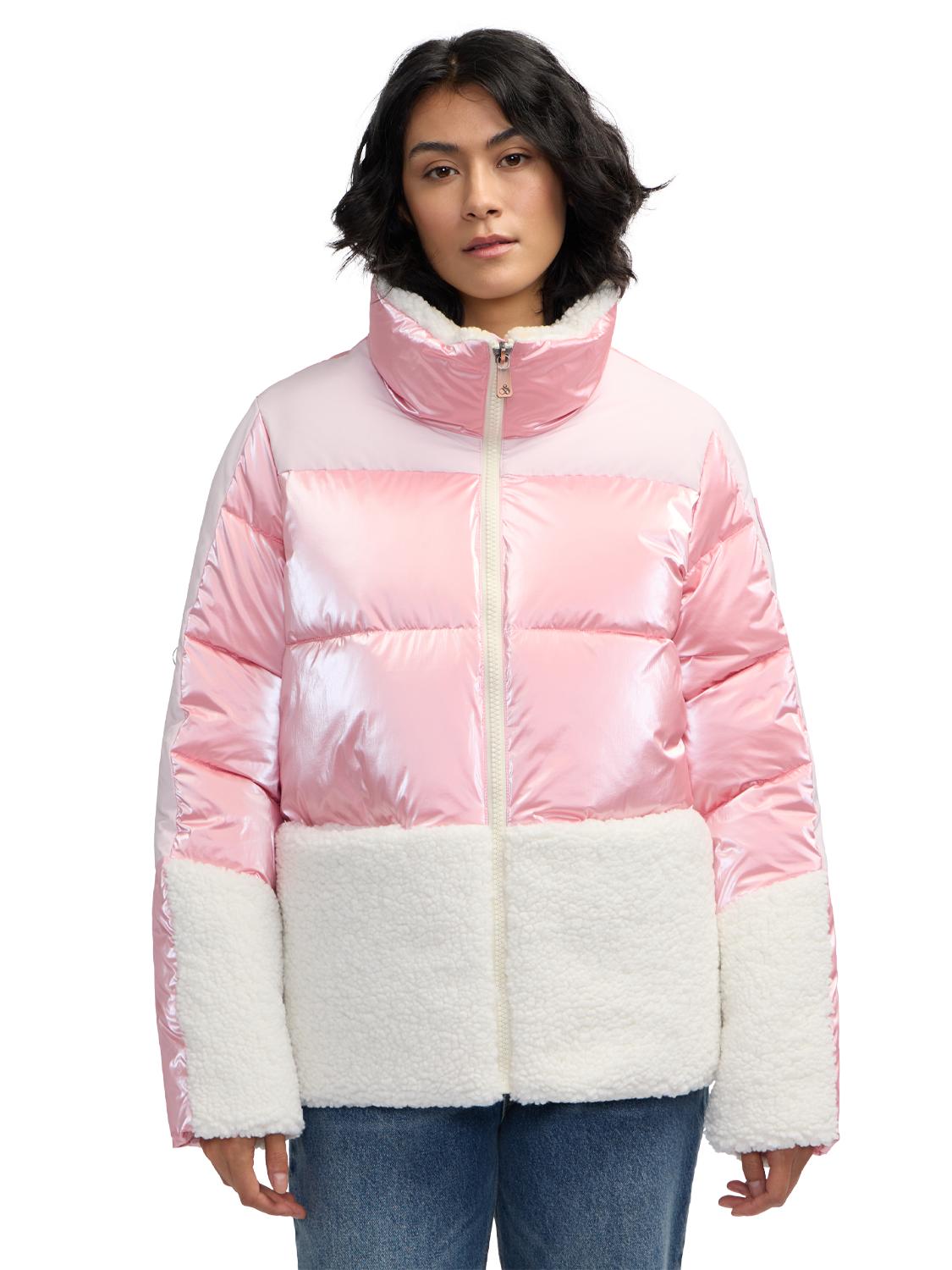 Scotch & Soda Selma Short Boxy Stand Collar Puffer Jacket in Pink | Lyst