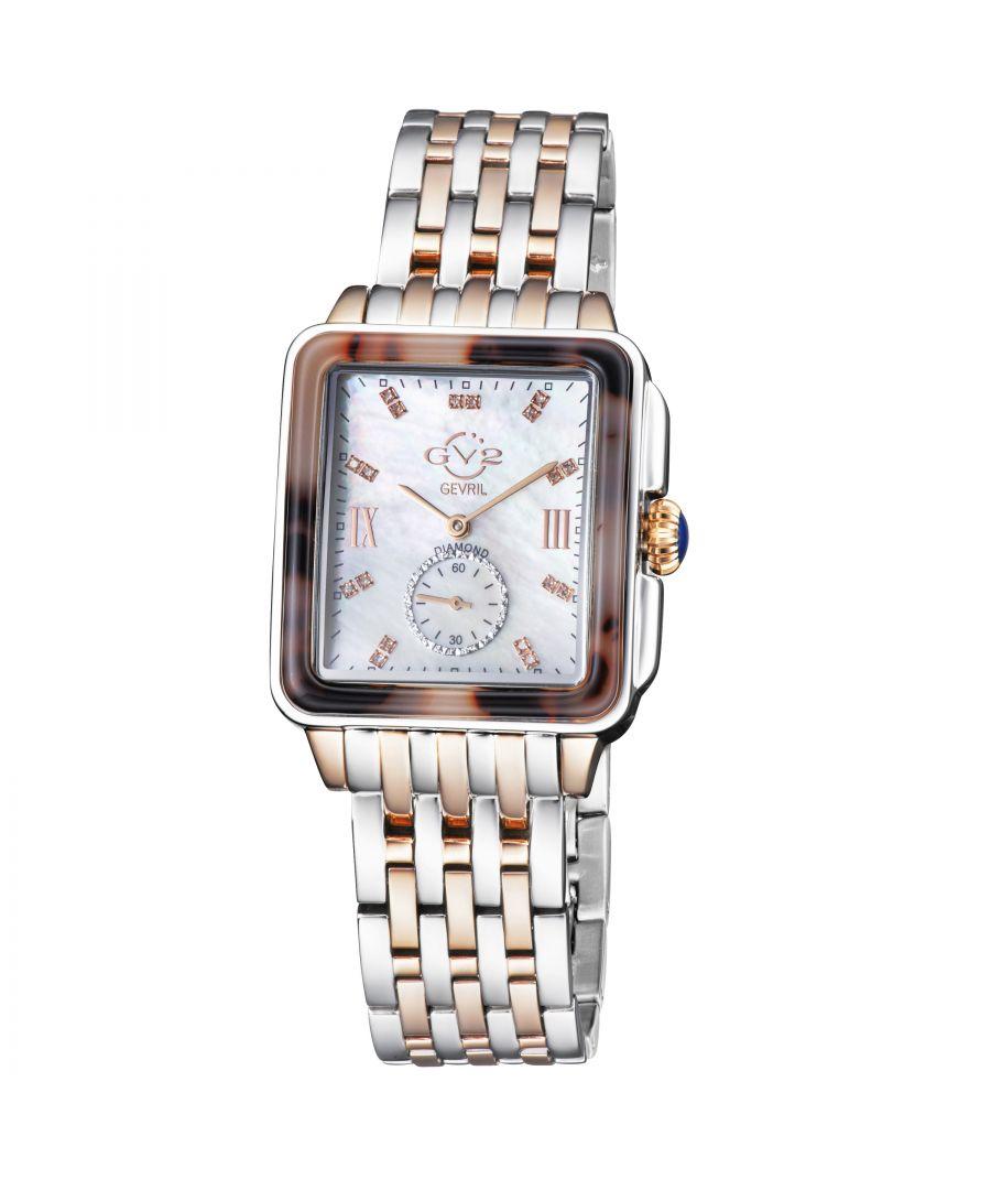 Gevril Gv2 Bari Tortoise Mother Of Pearl Dial Two Tone Ip Rose Gold ...