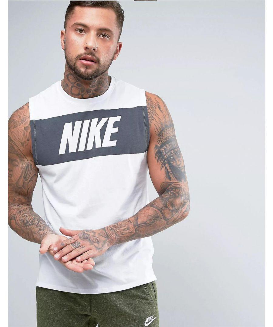 Nike Retro Logo Vest in White for Men | Lyst UK