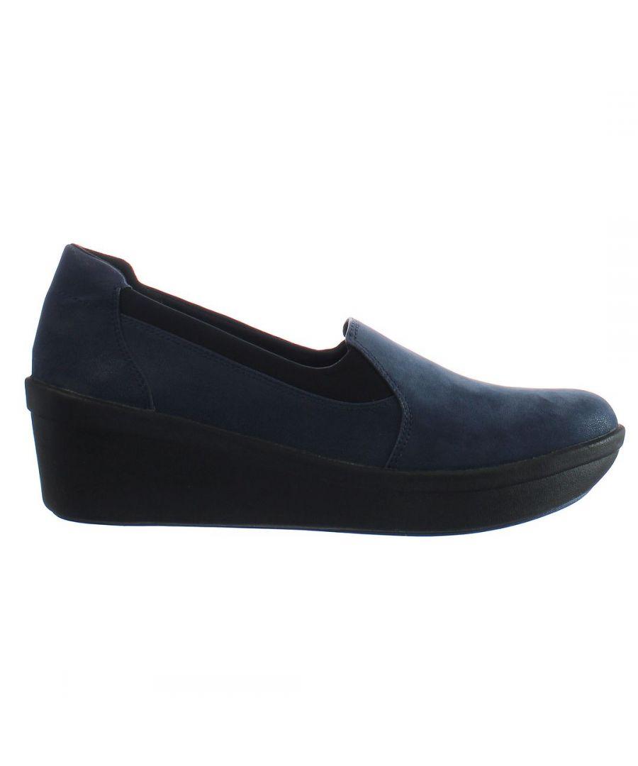 Clarks Step Rose Moon Blue Wedges | Lyst UK