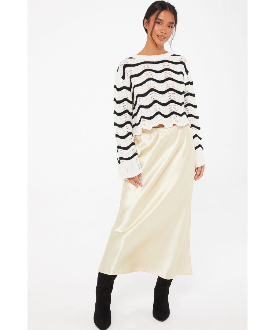 Quiz Petite Champagne Satin Bias Cut Midaxi Skirt in Natural | Lyst UK